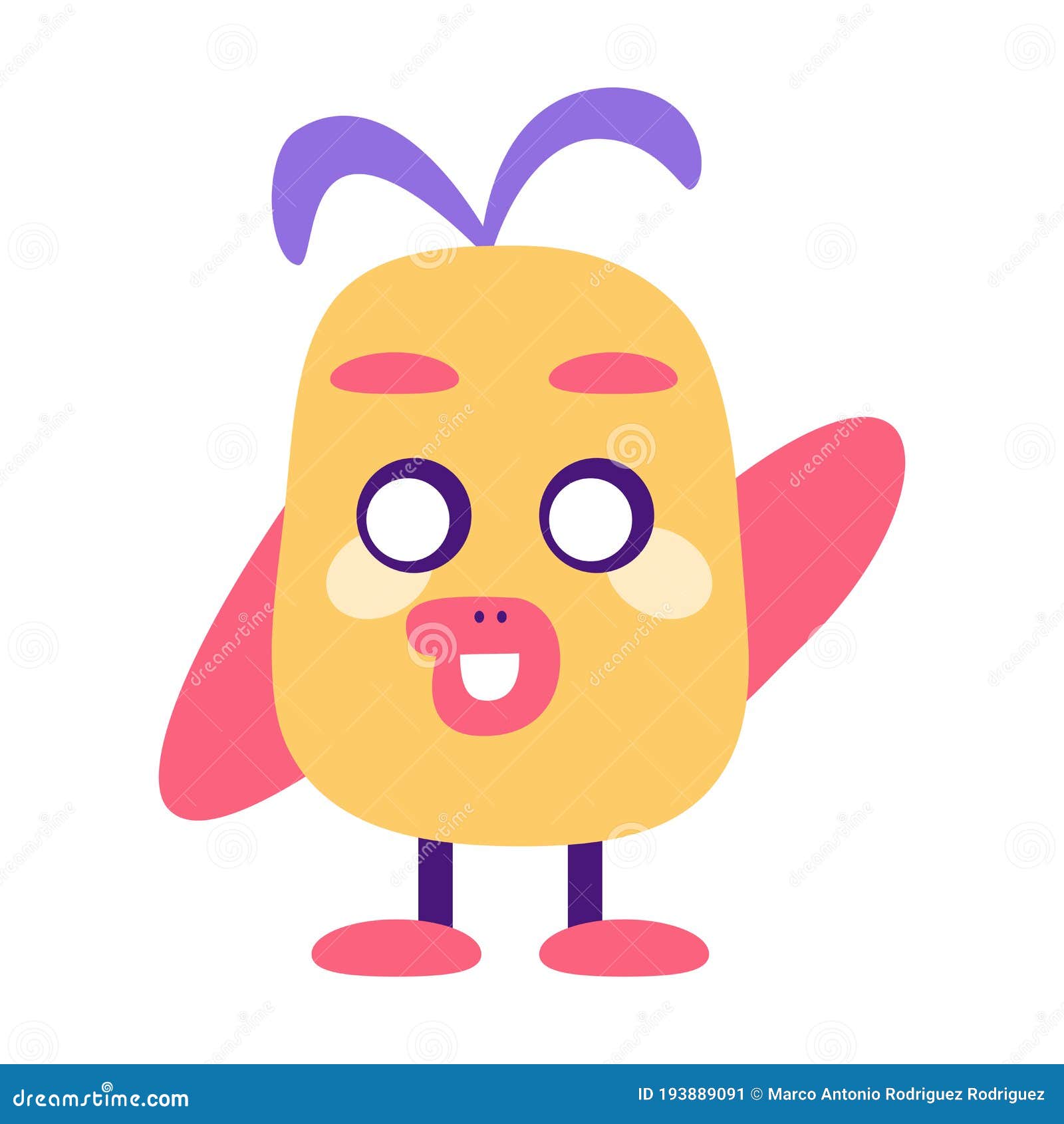 Happy colored bird cartoon stock vector. Illustration of cute - 193889091