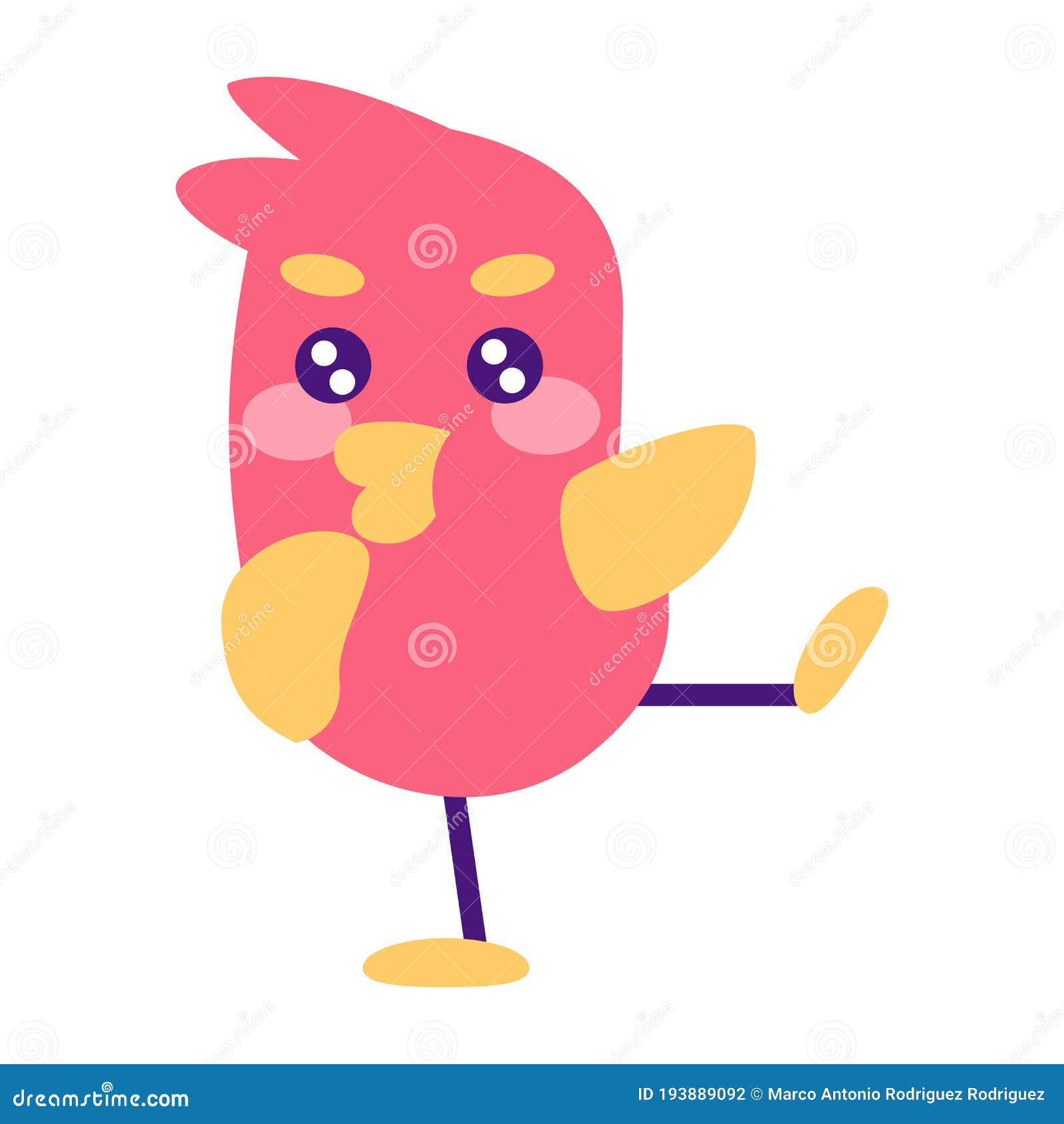 Happy colored bird cartoon stock vector. Illustration of drawing ...