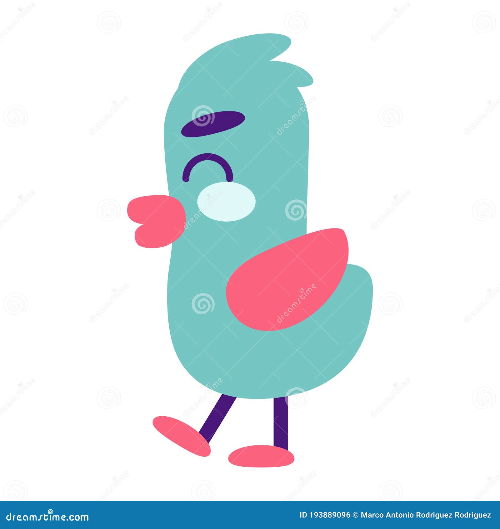 Happy colored bird cartoon stock vector. Illustration of clipart ...