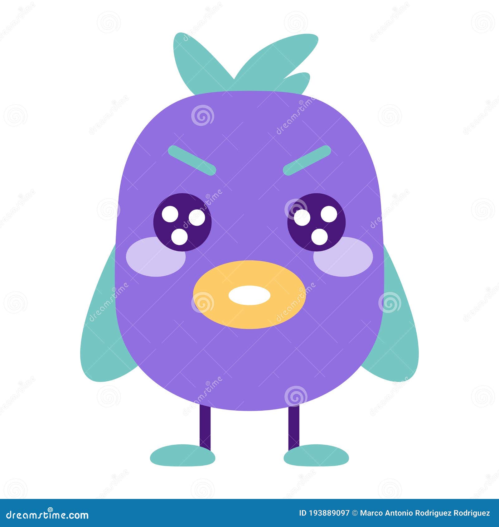 Happy colored bird cartoon stock vector. Illustration of beautiful ...