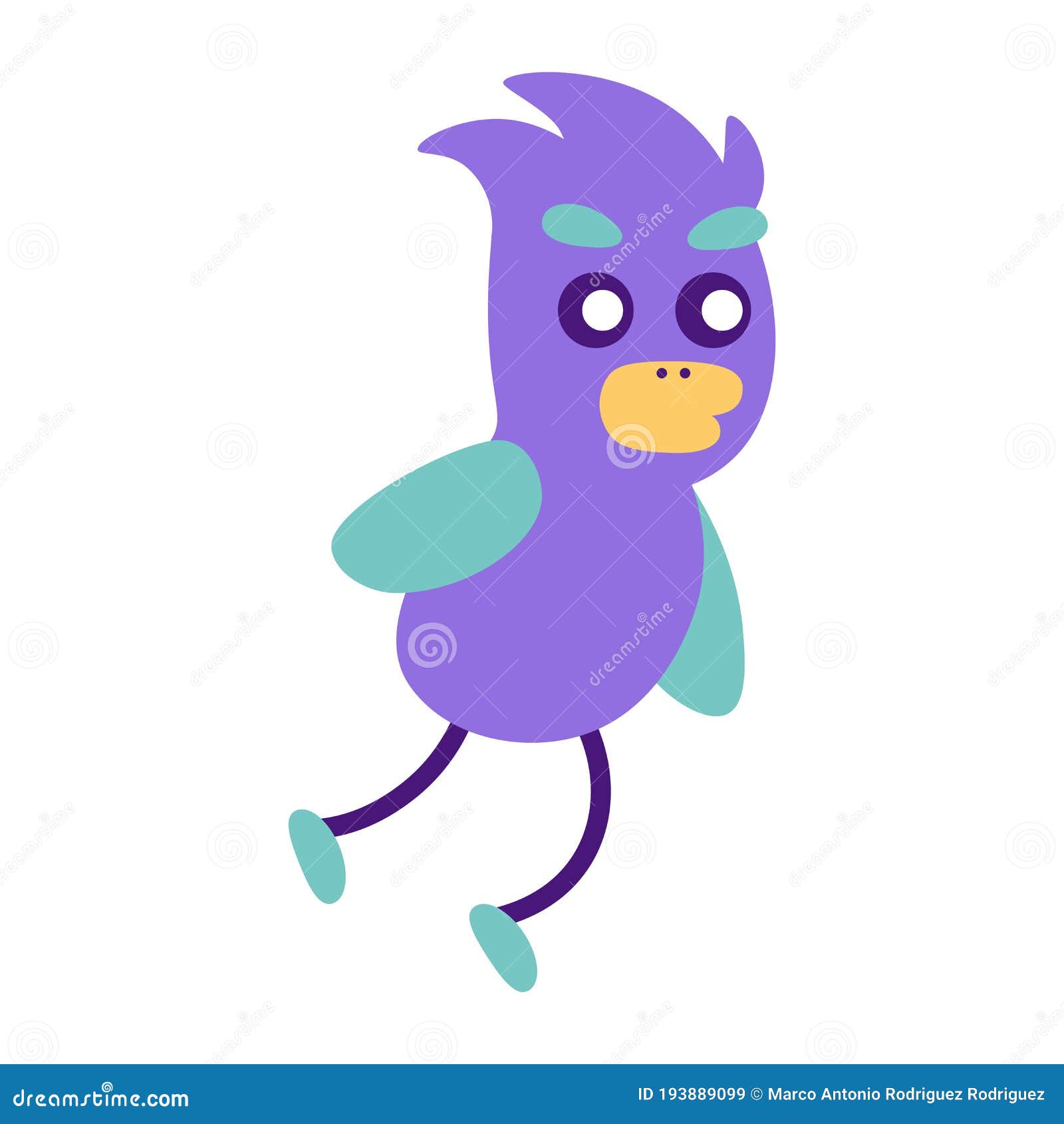 Happy colored bird cartoon stock vector. Illustration of nature - 193889099