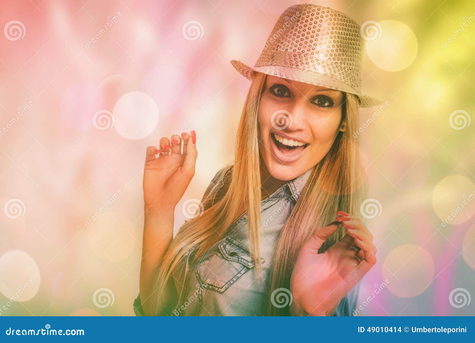 Happy colored life stock photo. Image of blonde, happy - 49010414