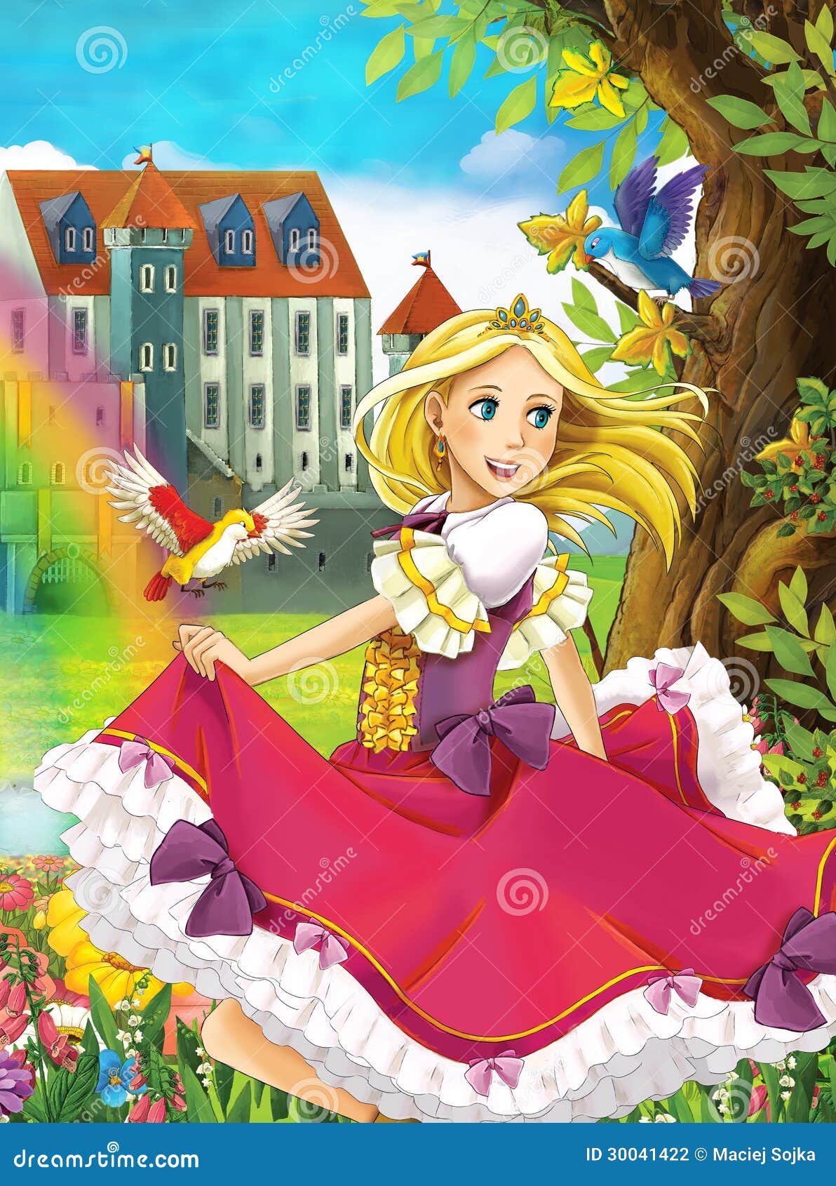 The Princess - Beautiful Manga Girl - Illustration Stock Illustration ...