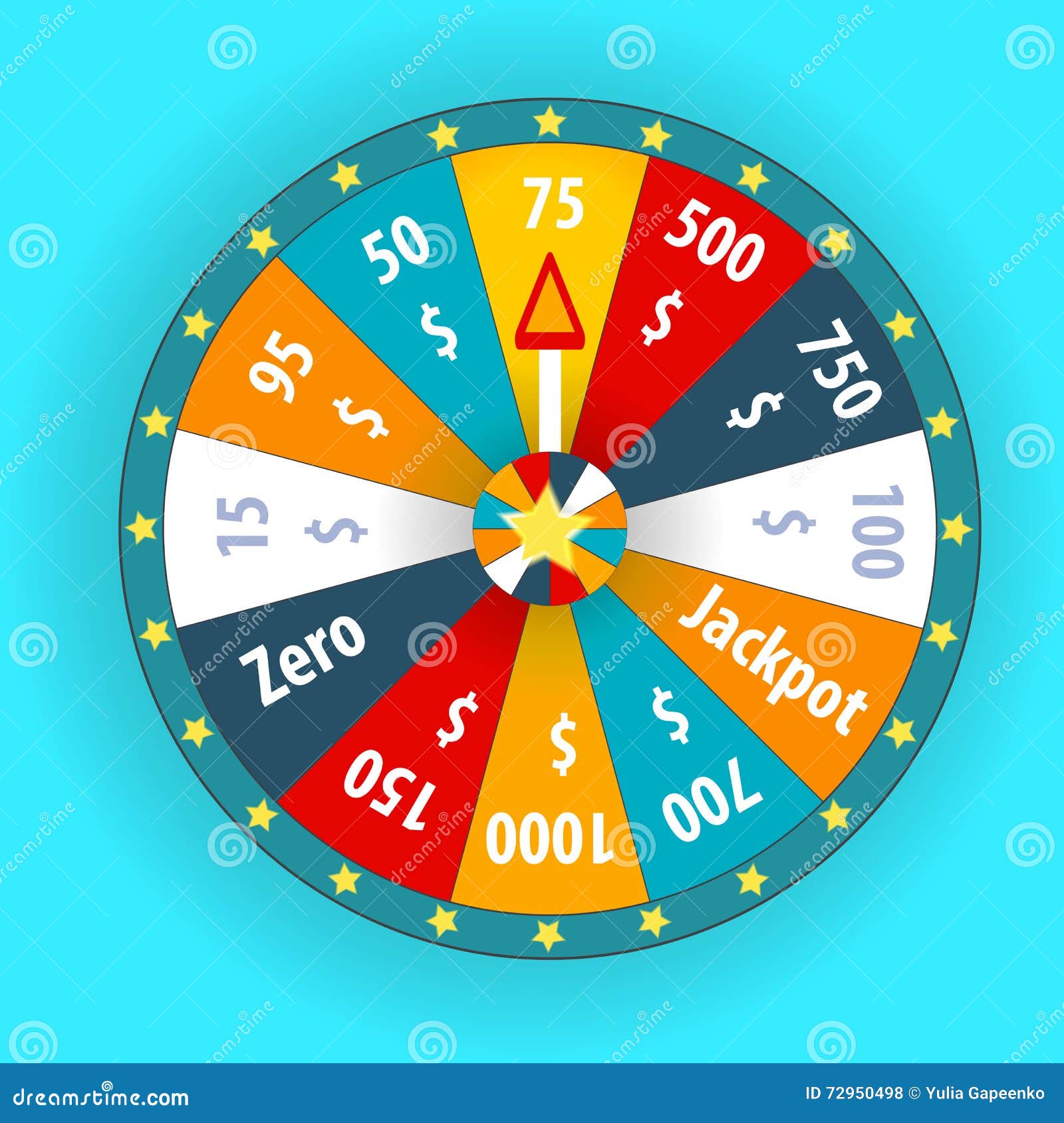 Happy Colorful Wheel of Fortune. Vector Illustration Stock Vector ...