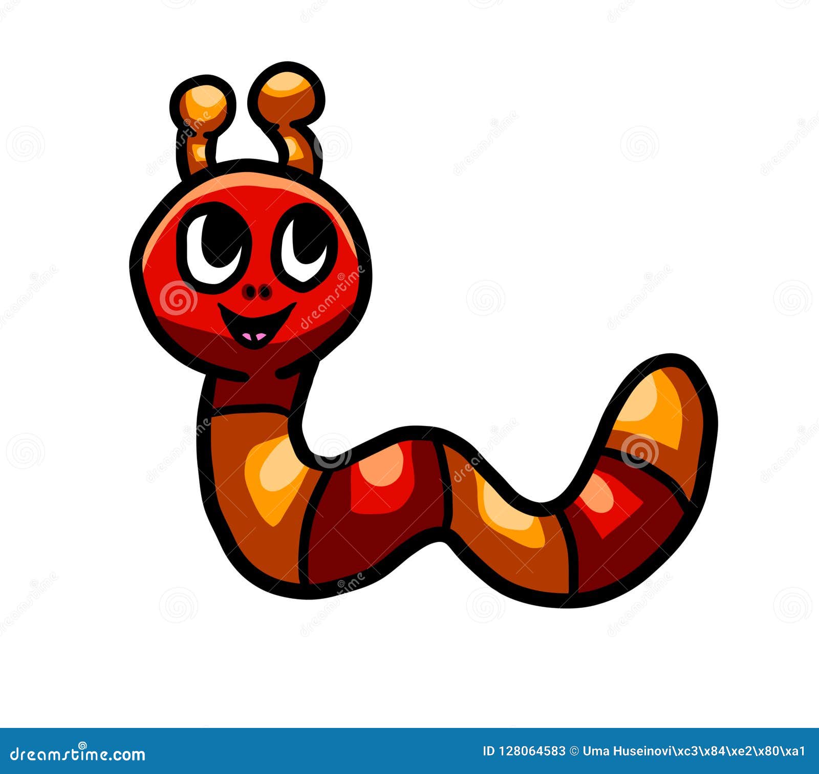 Happy Colorful Worm stock illustration. Illustration of character ...