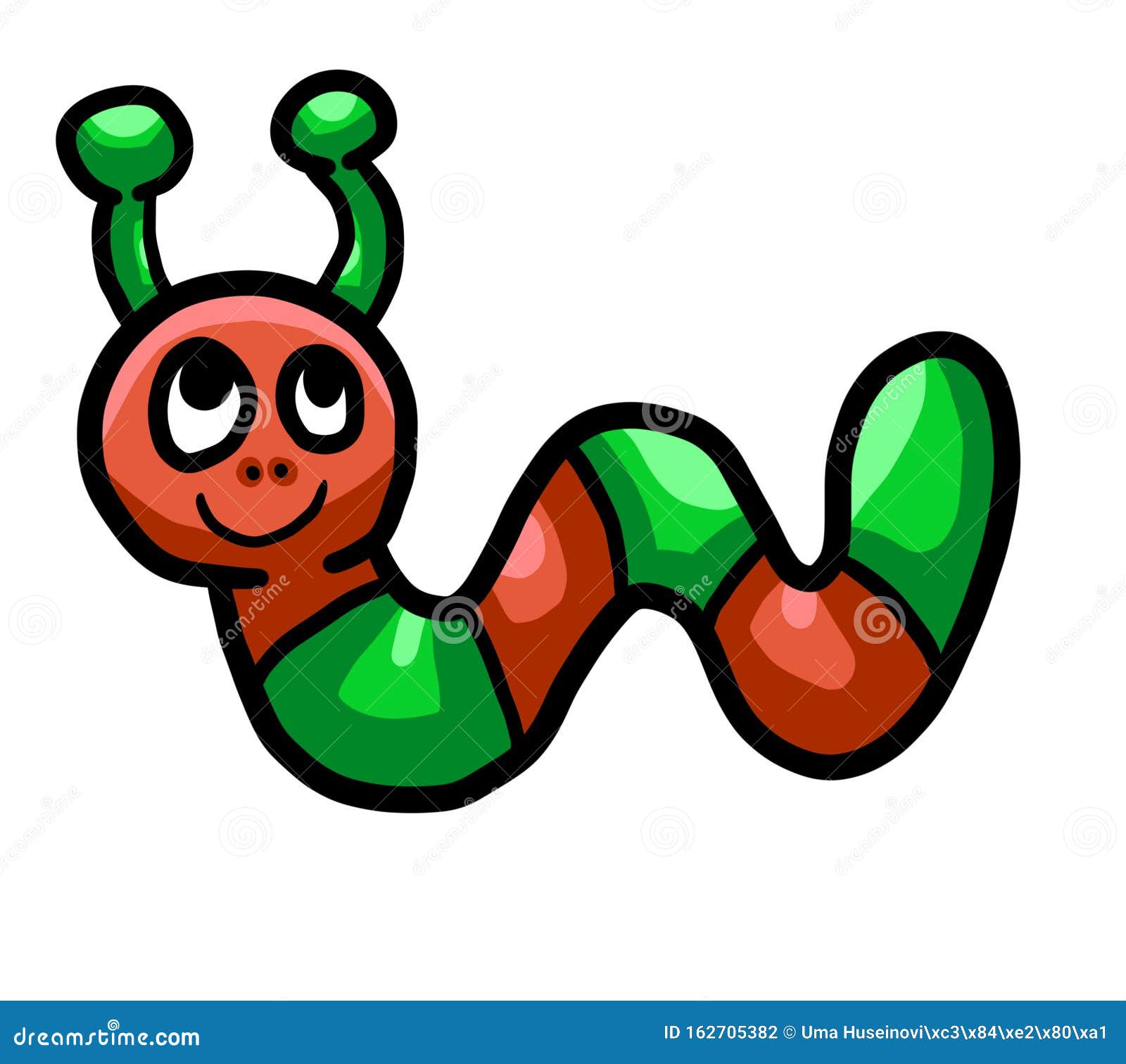 A Very Happy Colorful Worm stock illustration. Illustration of ...