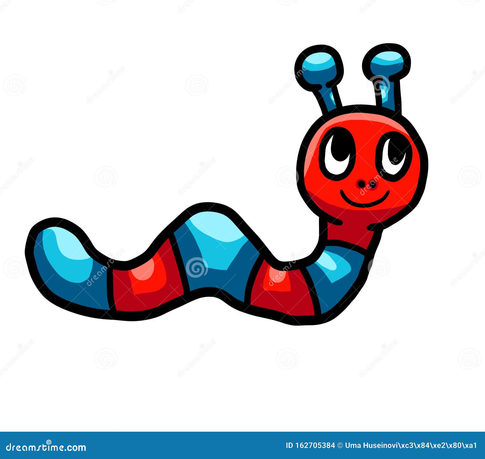 A Very Happy Colorful Worm stock illustration. Illustration of cute ...