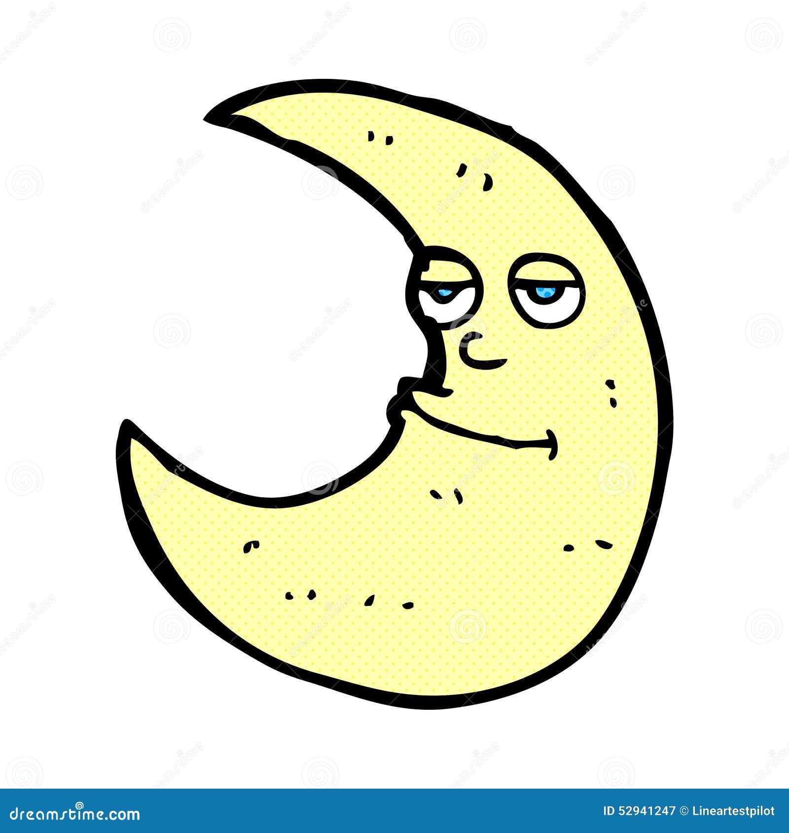 Happy comic cartoon moon stock illustration. Illustration of doodle ...