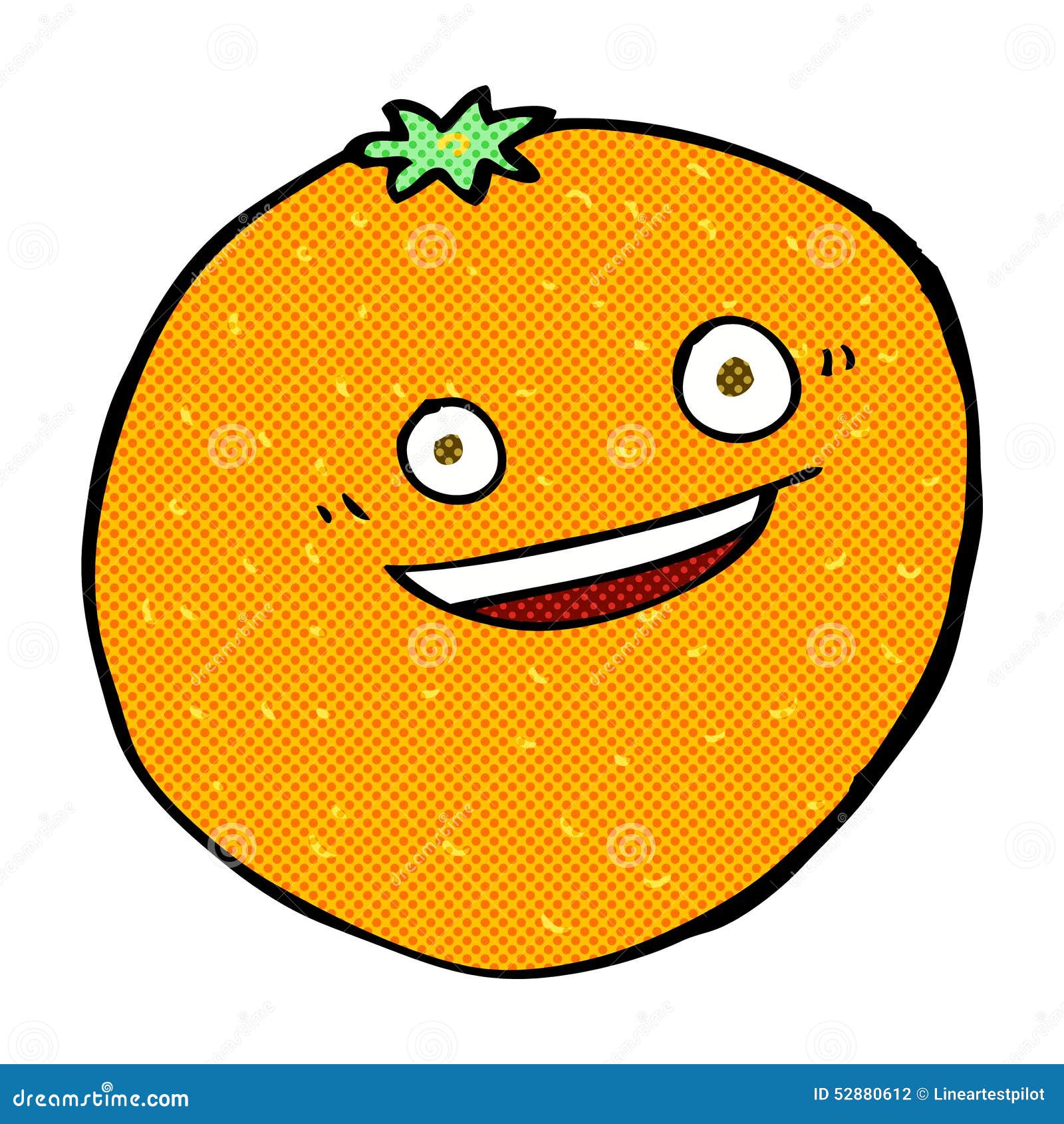 Happy comic cartoon orange stock illustration. Illustration of doodle ...