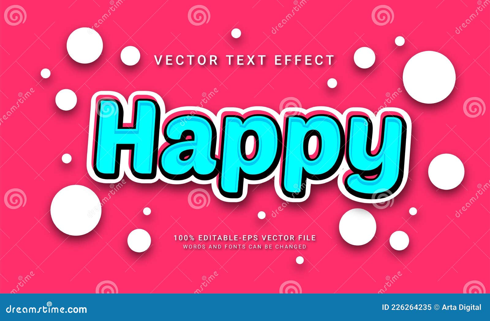 Happy Comic Editable Text Effect Stock Vector - Illustration of ...