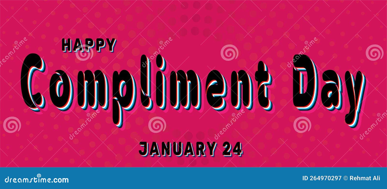 Happy Compliment Day, January 24. Calendar of January Retro Text Effect ...