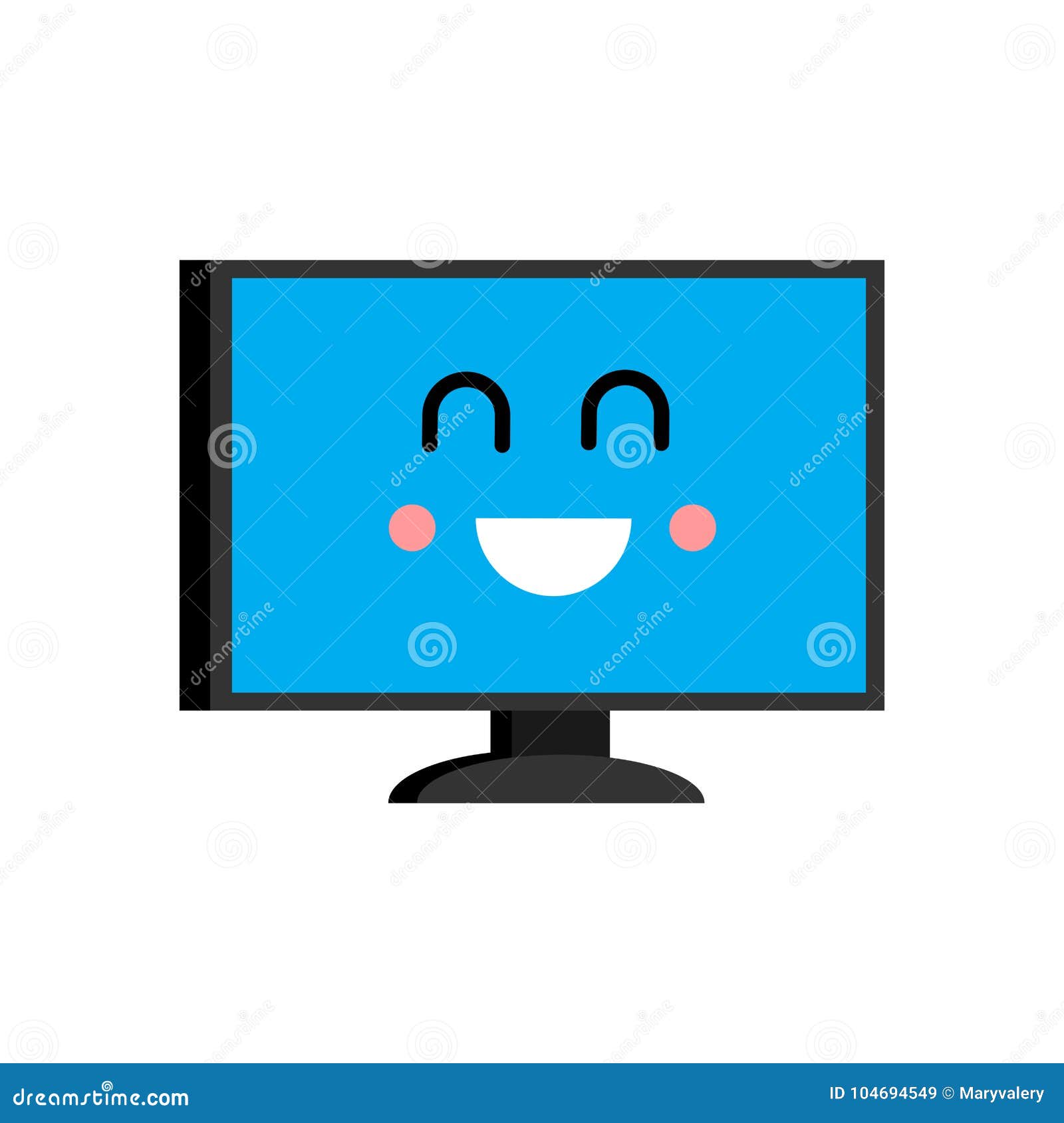 Happy Computer Emoji. Merry PC Avatar Stock Vector - Illustration of ...
