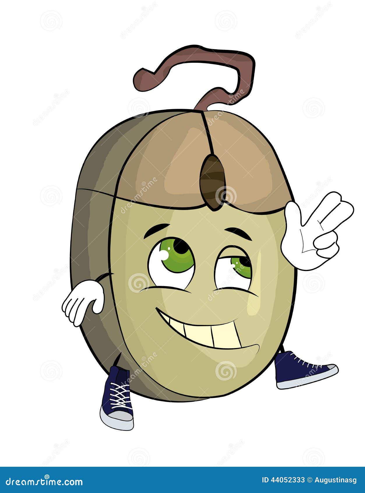 Happy Computer Mouse Cartoon Stock Illustration - Illustration of grey ...