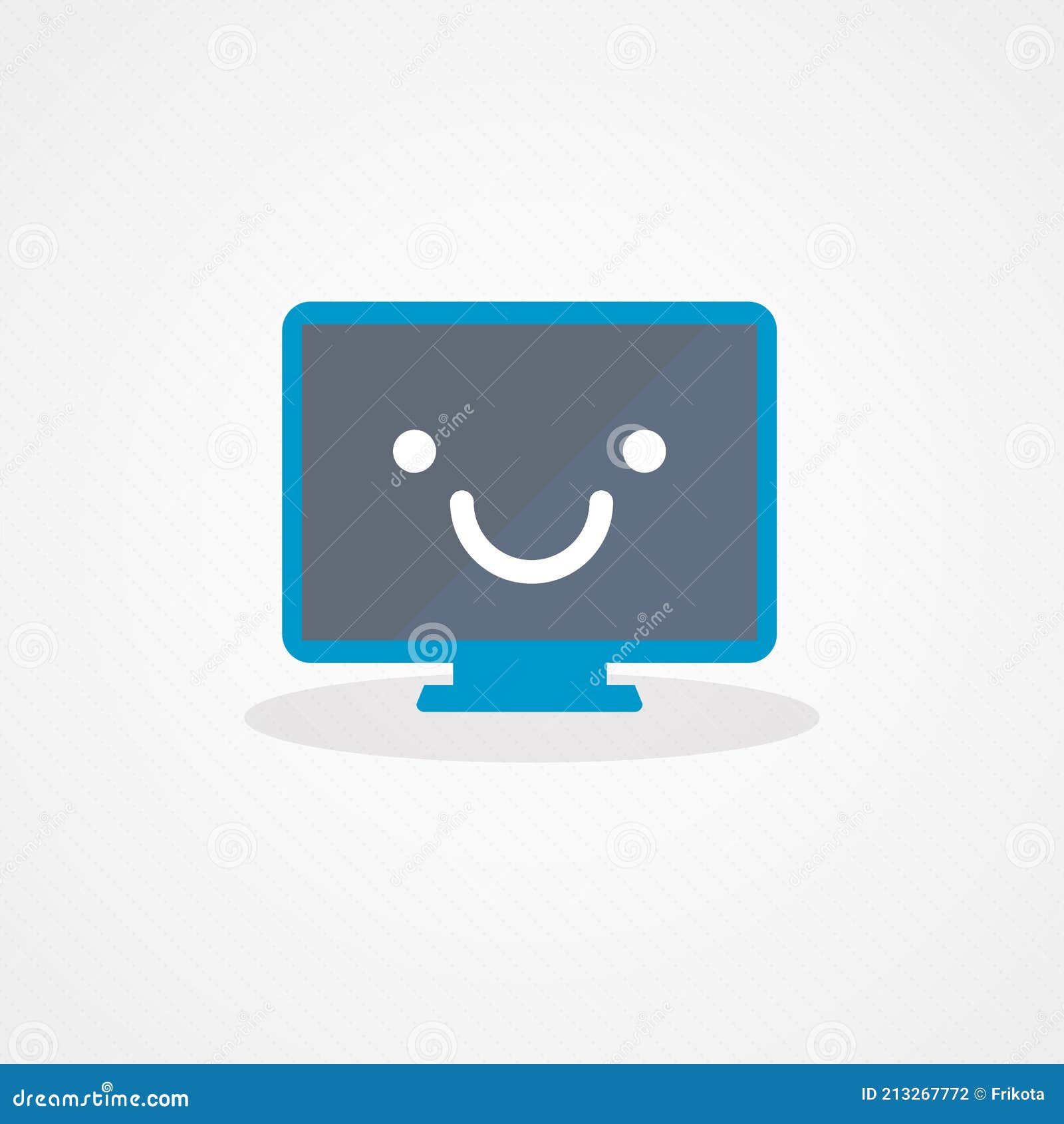 Happy Computer. Vector Illustration, Flat Design Stock Vector ...