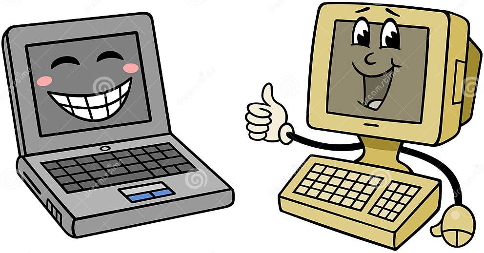 Happy Computers stock vector. Illustration of monitor - 18323350