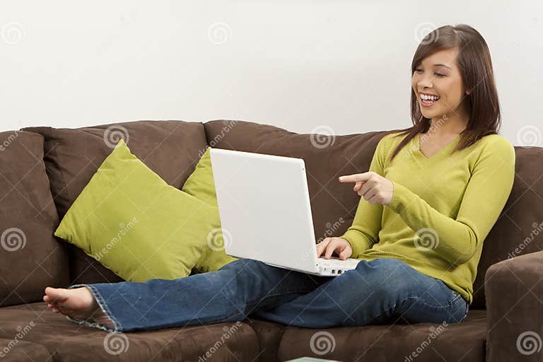 Happy Computing stock image. Image of ethnic, beautiful - 8001395