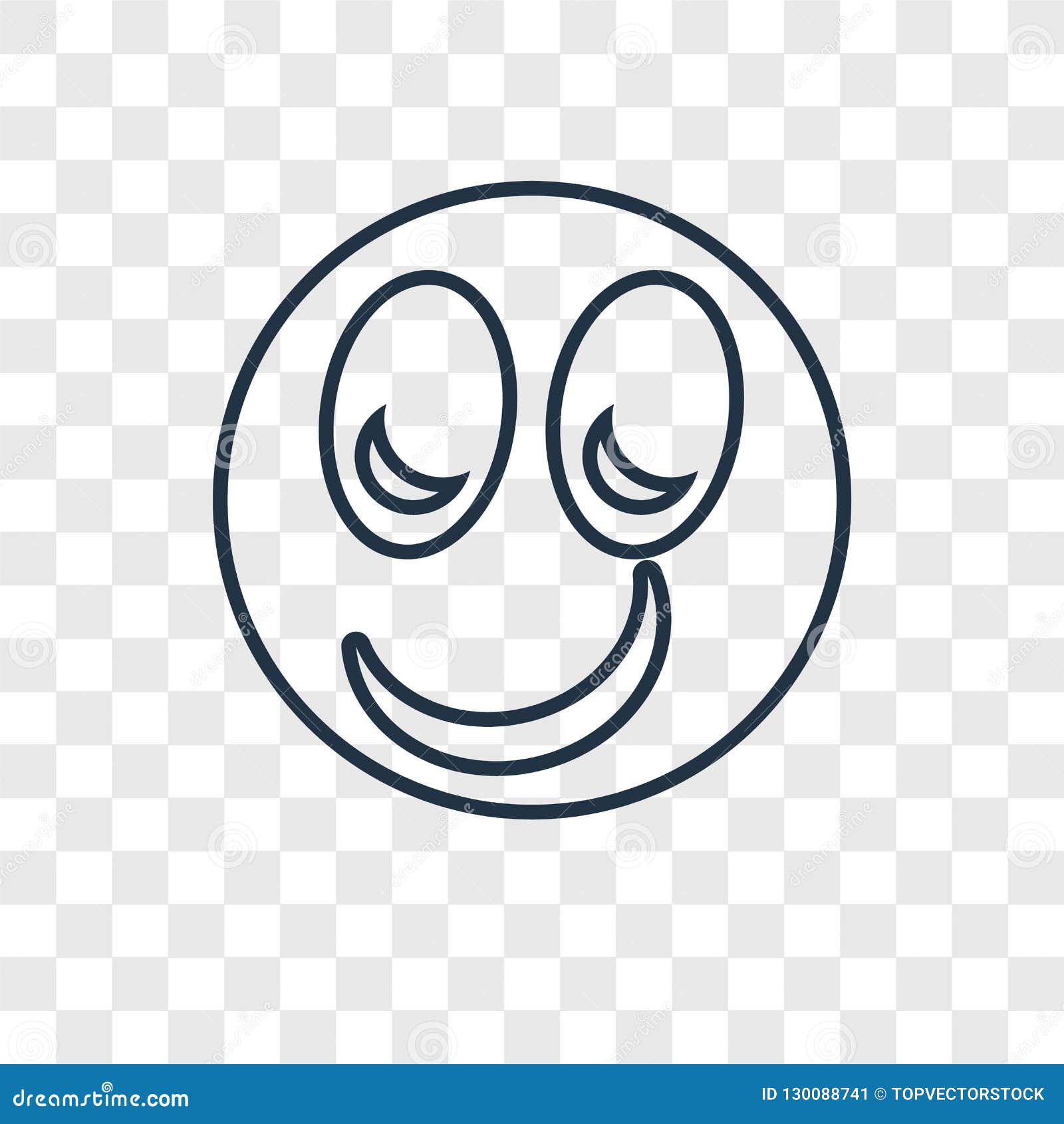 Happy Concept Vector Linear Icon Isolated on Transparent Background ...