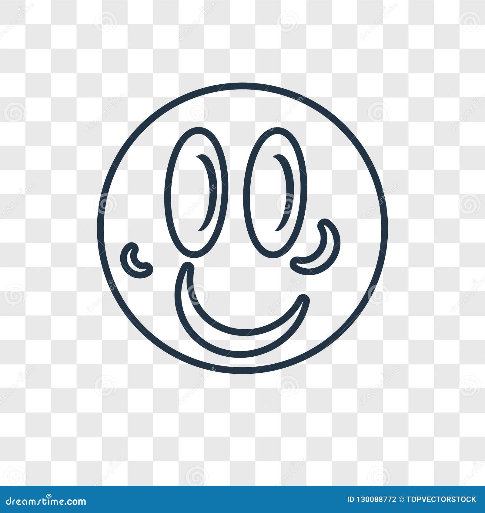 Happy Concept Vector Linear Icon Isolated on Transparent Background ...