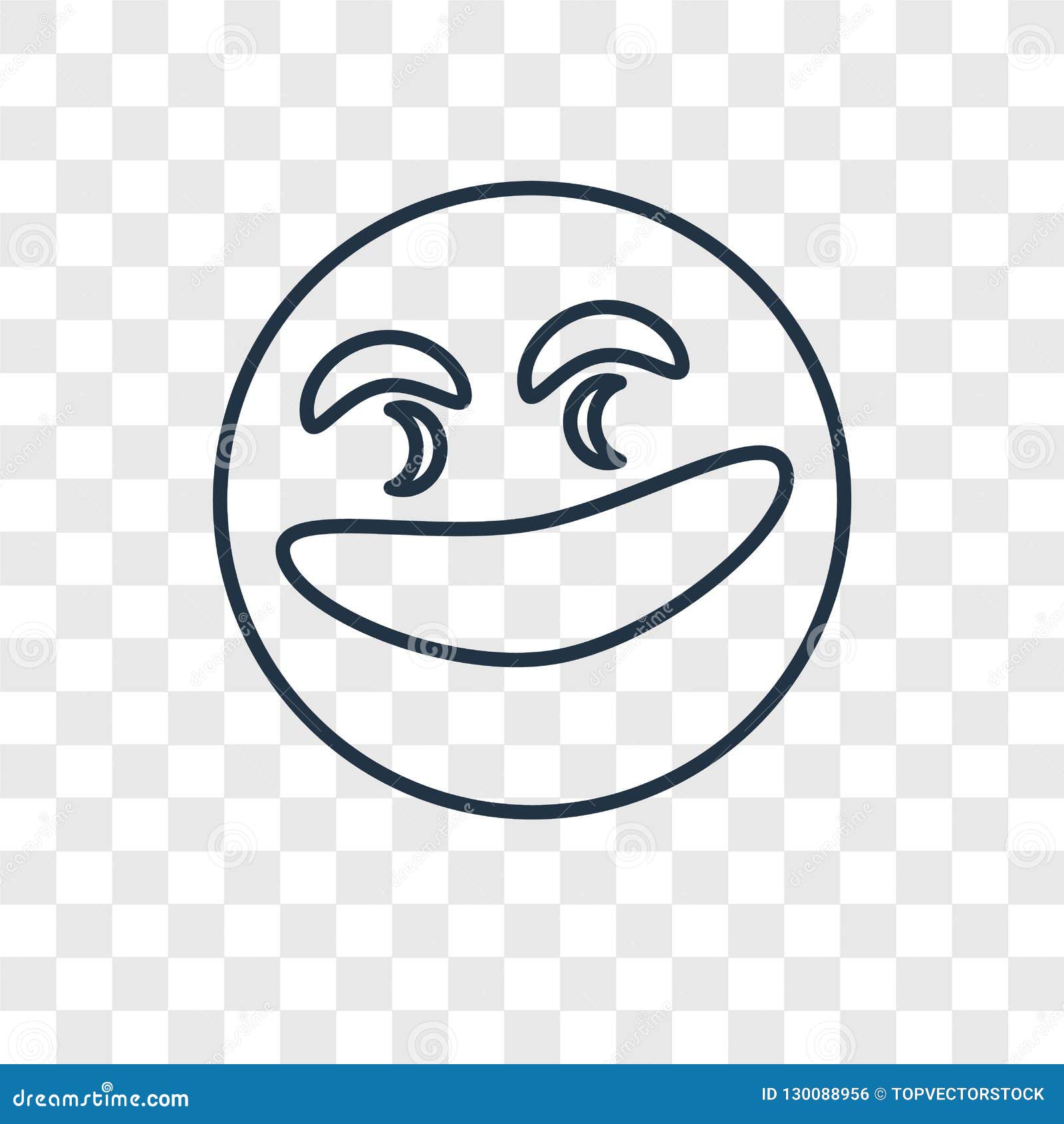 Happy Concept Vector Linear Icon Isolated on Transparent Background ...