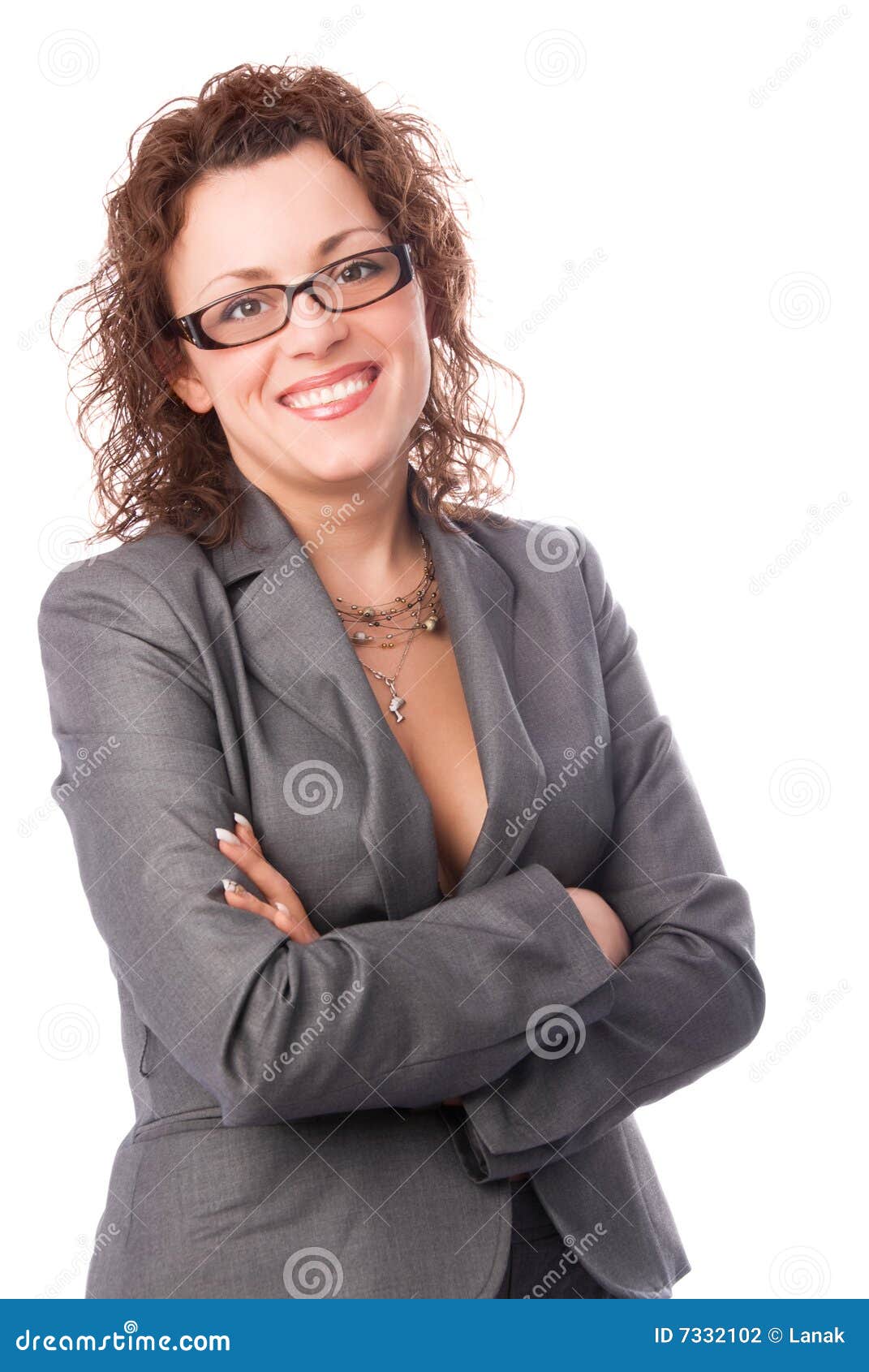 Happy Confident Child Keep Arms Crossed On Chest. Cheerful And ...