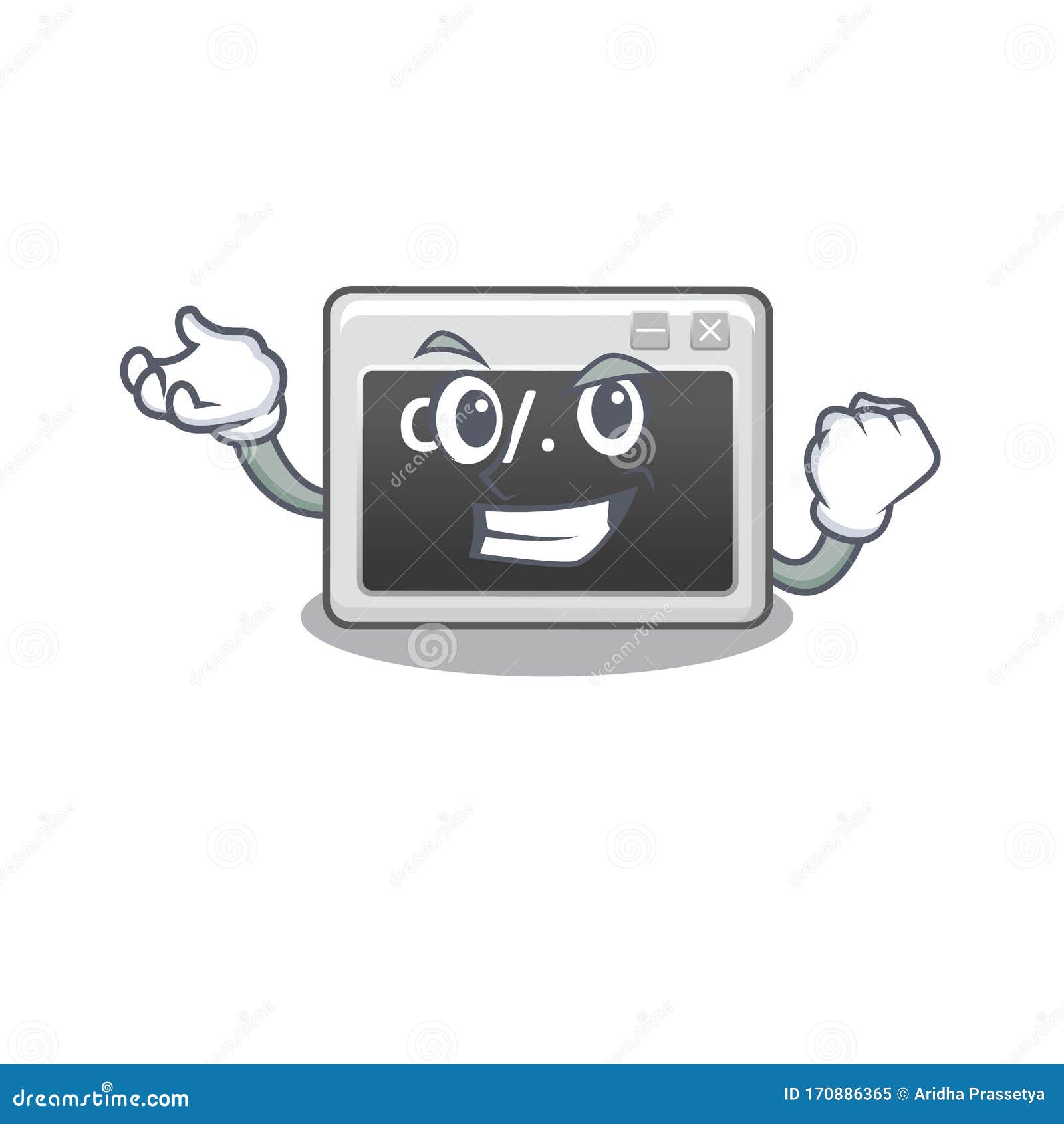 Happy Confident Successful Command Window Cartoon Character Style Stock ...