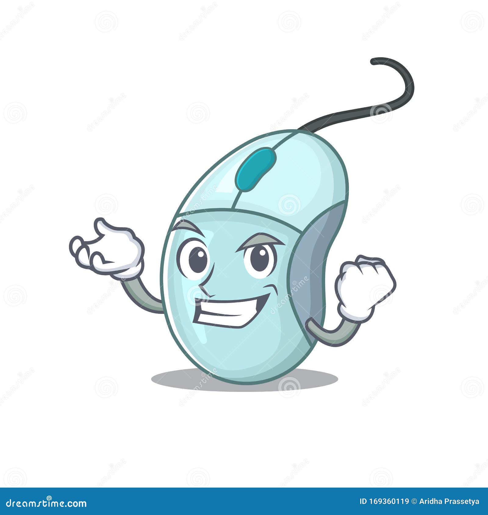 Happy Confident Successful Computer Mouse Cartoon Character Style Stock ...