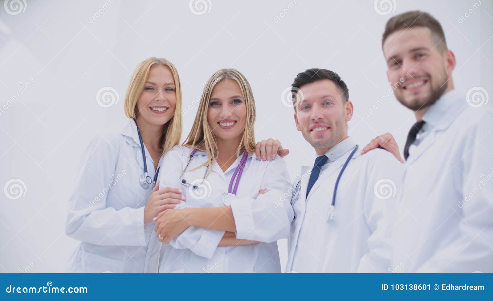 Happy and Confident Team of Doctors Posing on Camera Stock Image ...