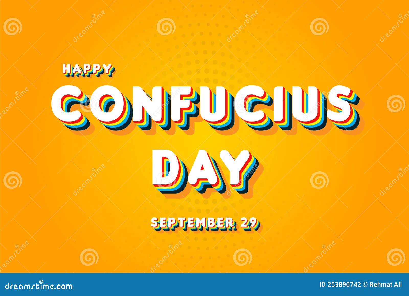 Happy Confucius Day, September 29. Calendar of September Retro Text ...