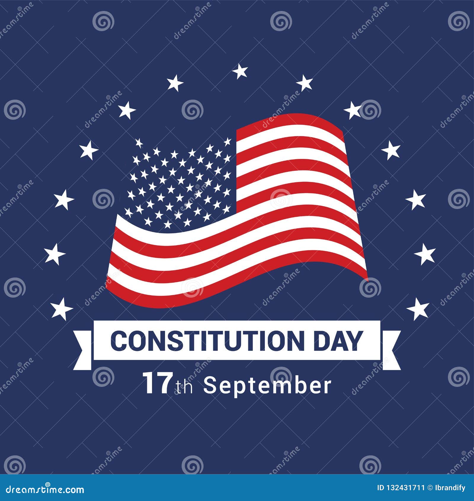 Happy Constitution Day Design Card Vector Stock Vector - Illustration ...