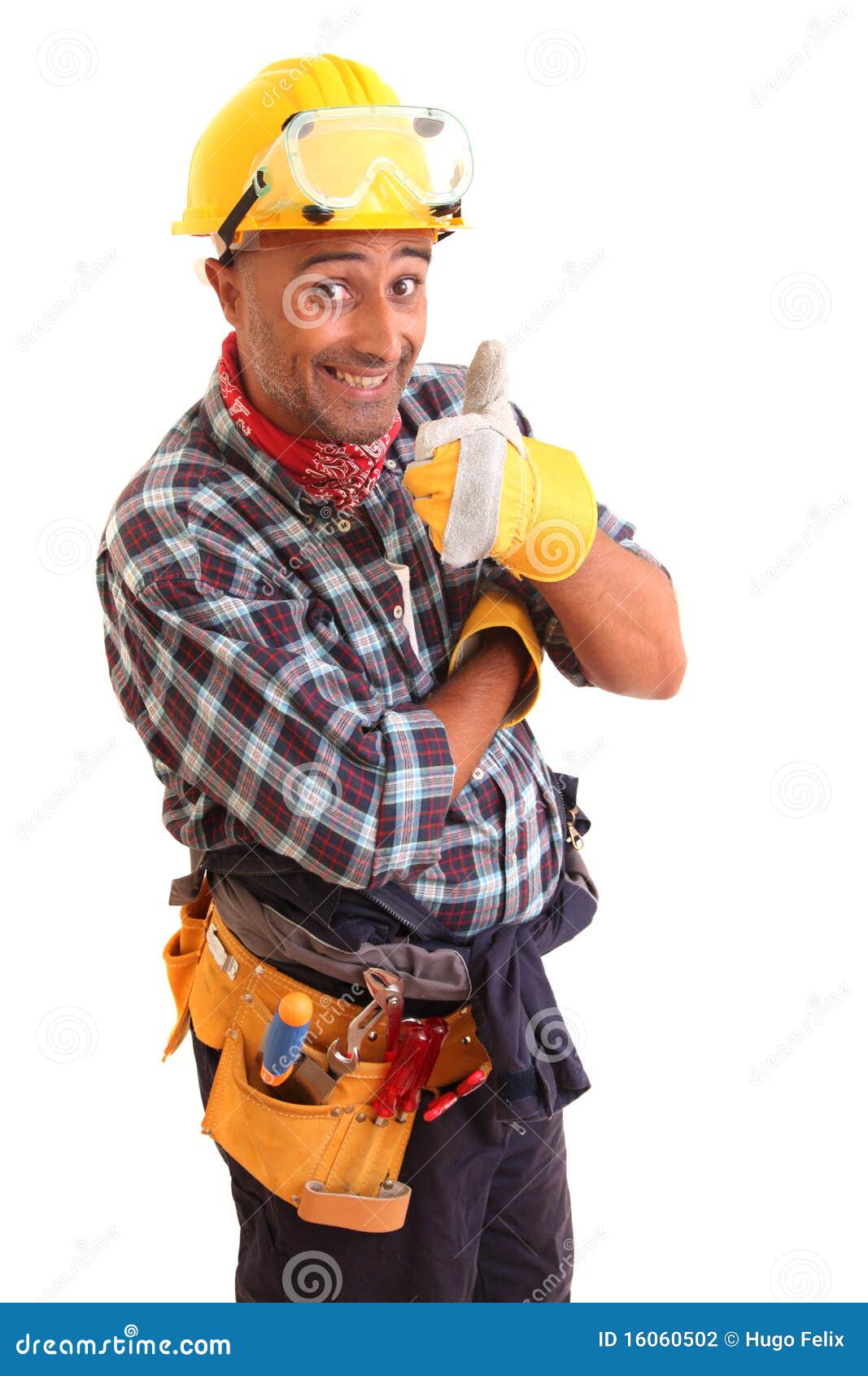 Happy construction worker stock photo. Image of hard - 16060502