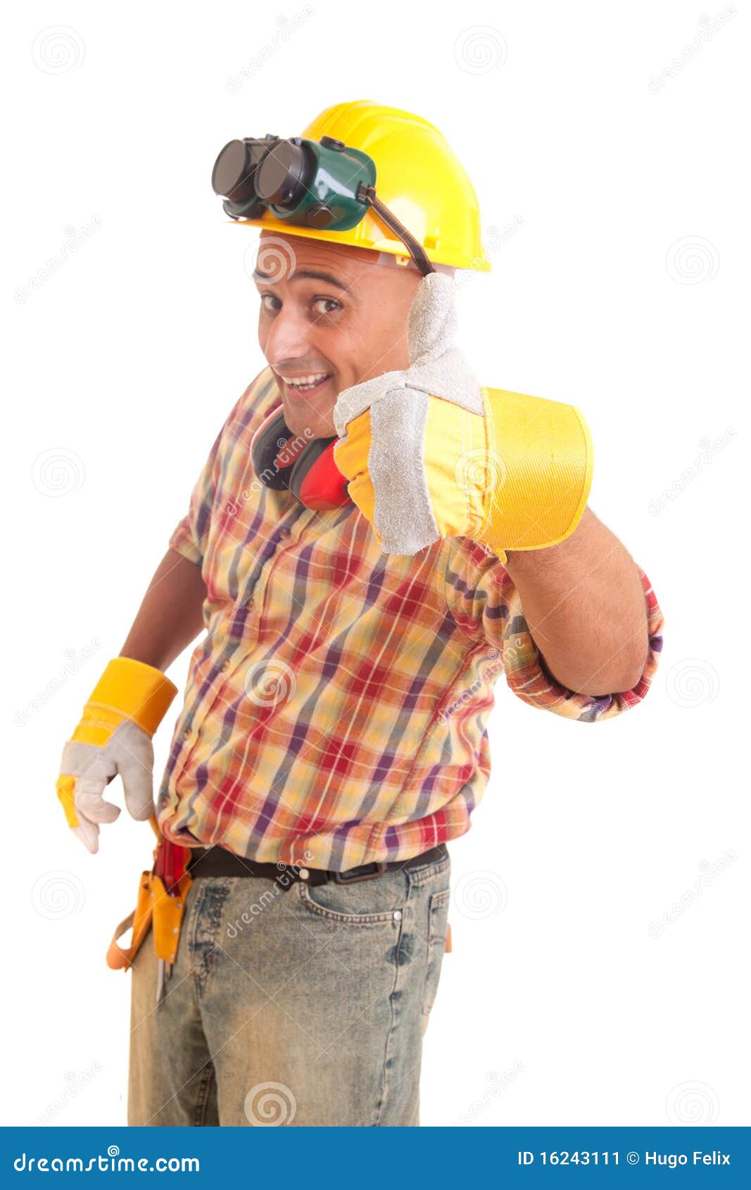 Happy construction worker stock image. Image of plumber - 16243111