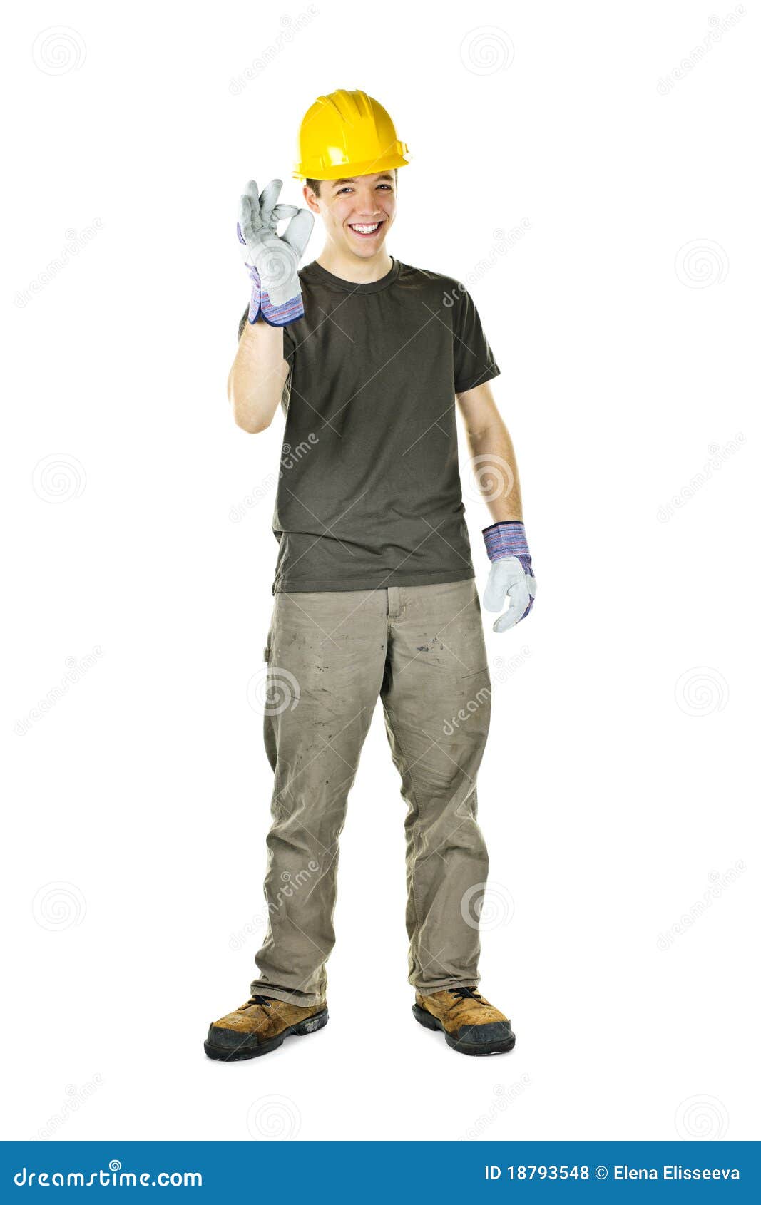 Happy construction worker stock photo. Image of approval - 18793548