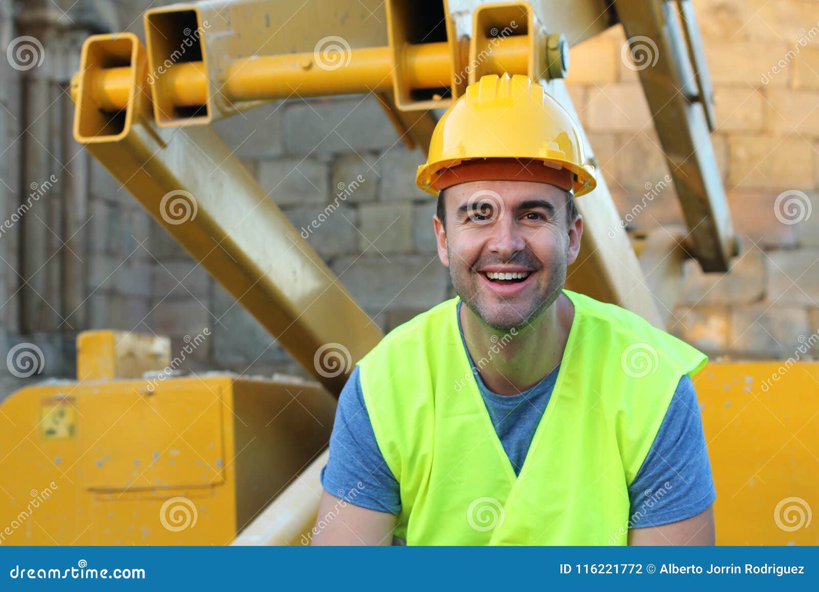Happy Construction Worker Close Up Stock Photo - Image of architect ...