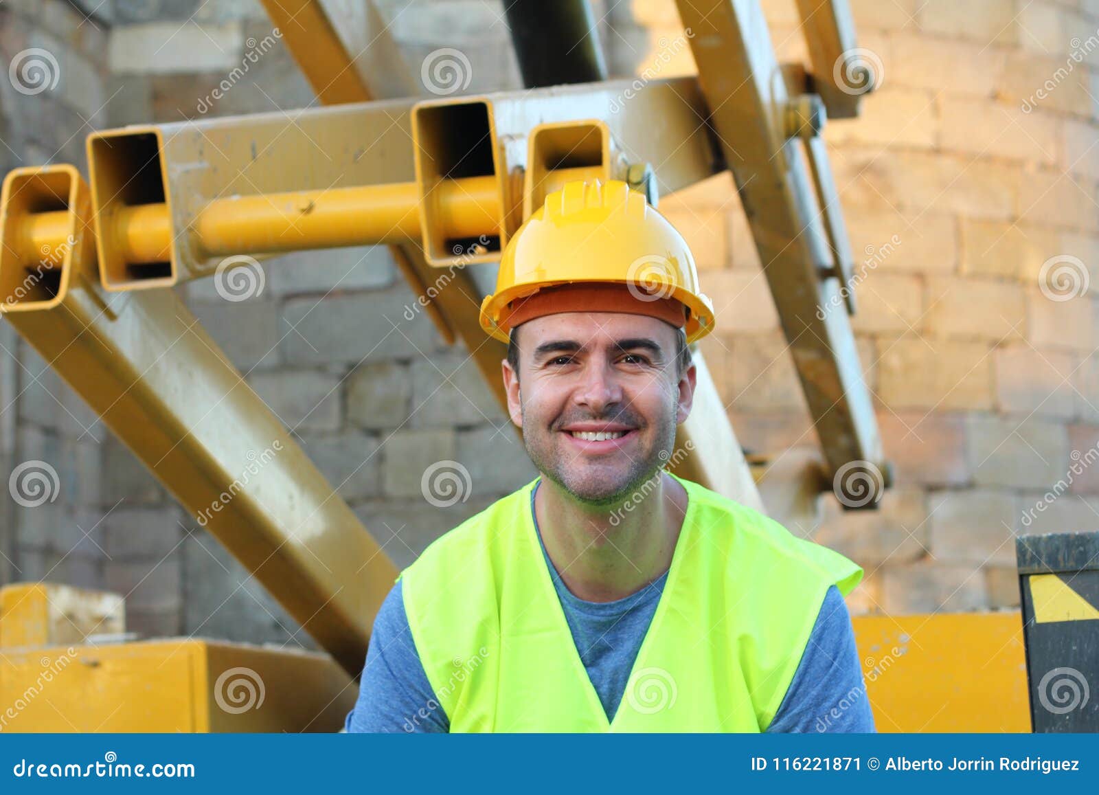 Happy Construction Worker Close Up Stock Image - Image of heavy, person ...