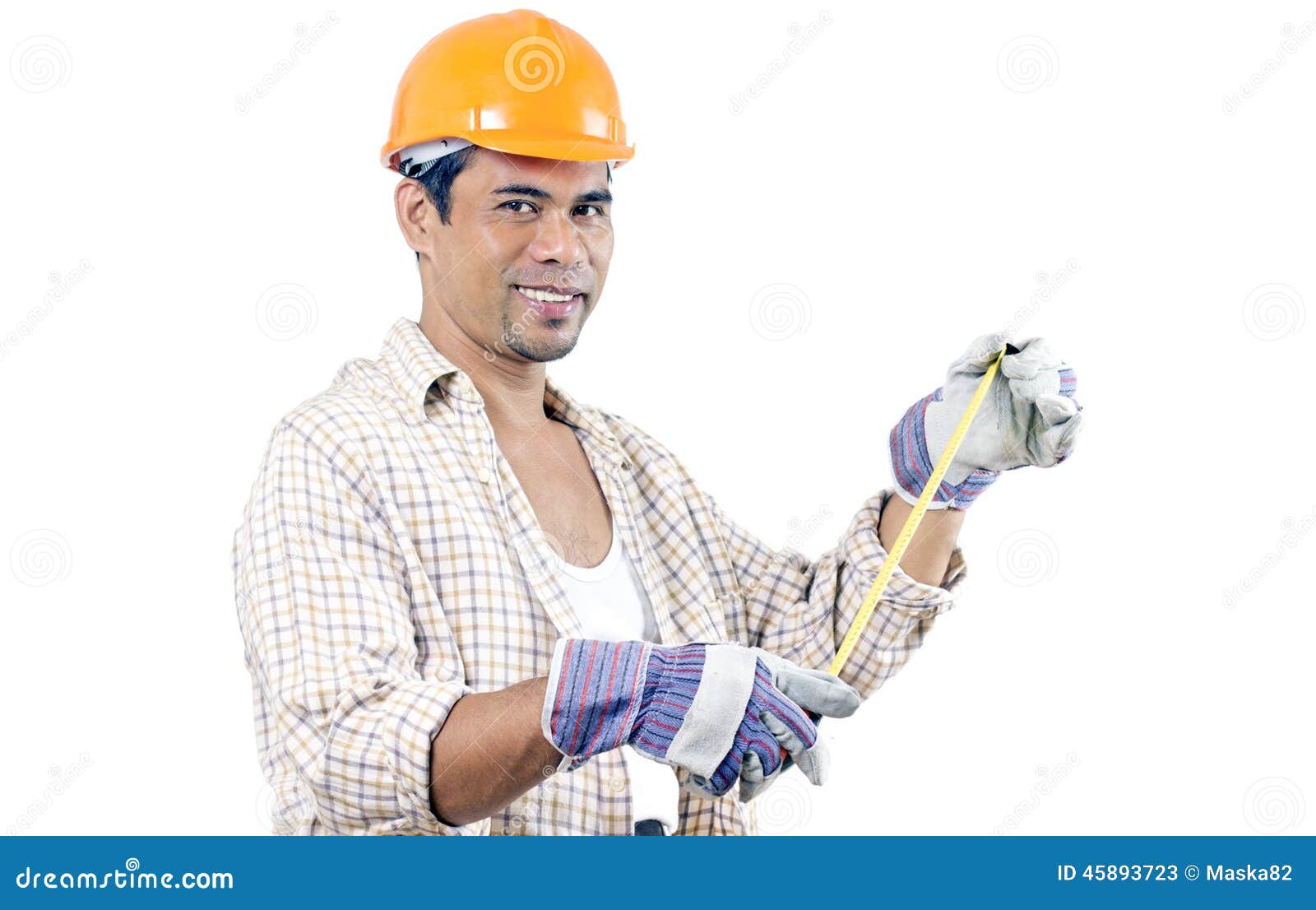 Happy Construction Worker stock image. Image of male - 45893723