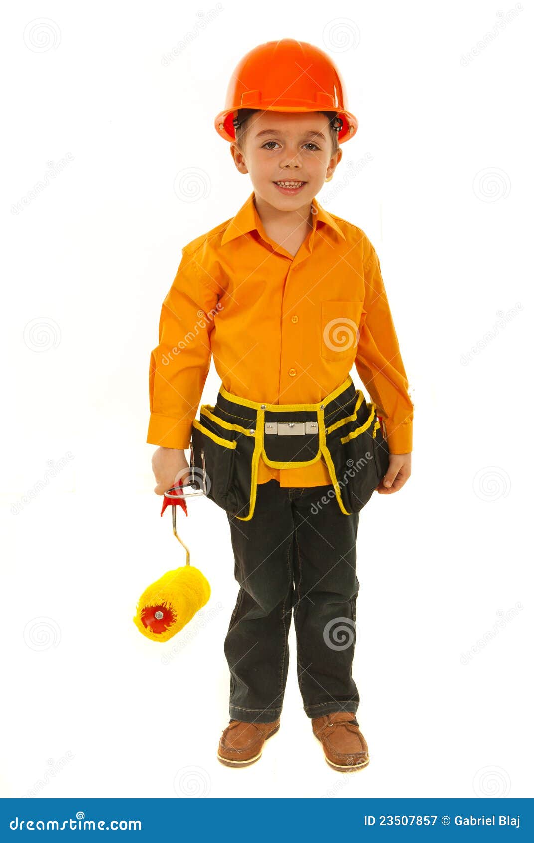 Happy constructor boy stock image. Image of full, builder - 23507857