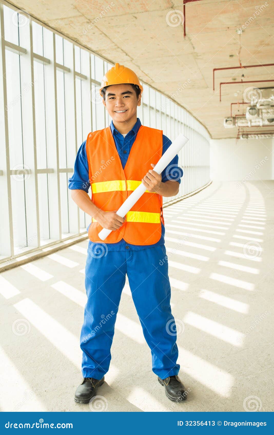Happy constructor stock image. Image of fulllength, paper - 32356413