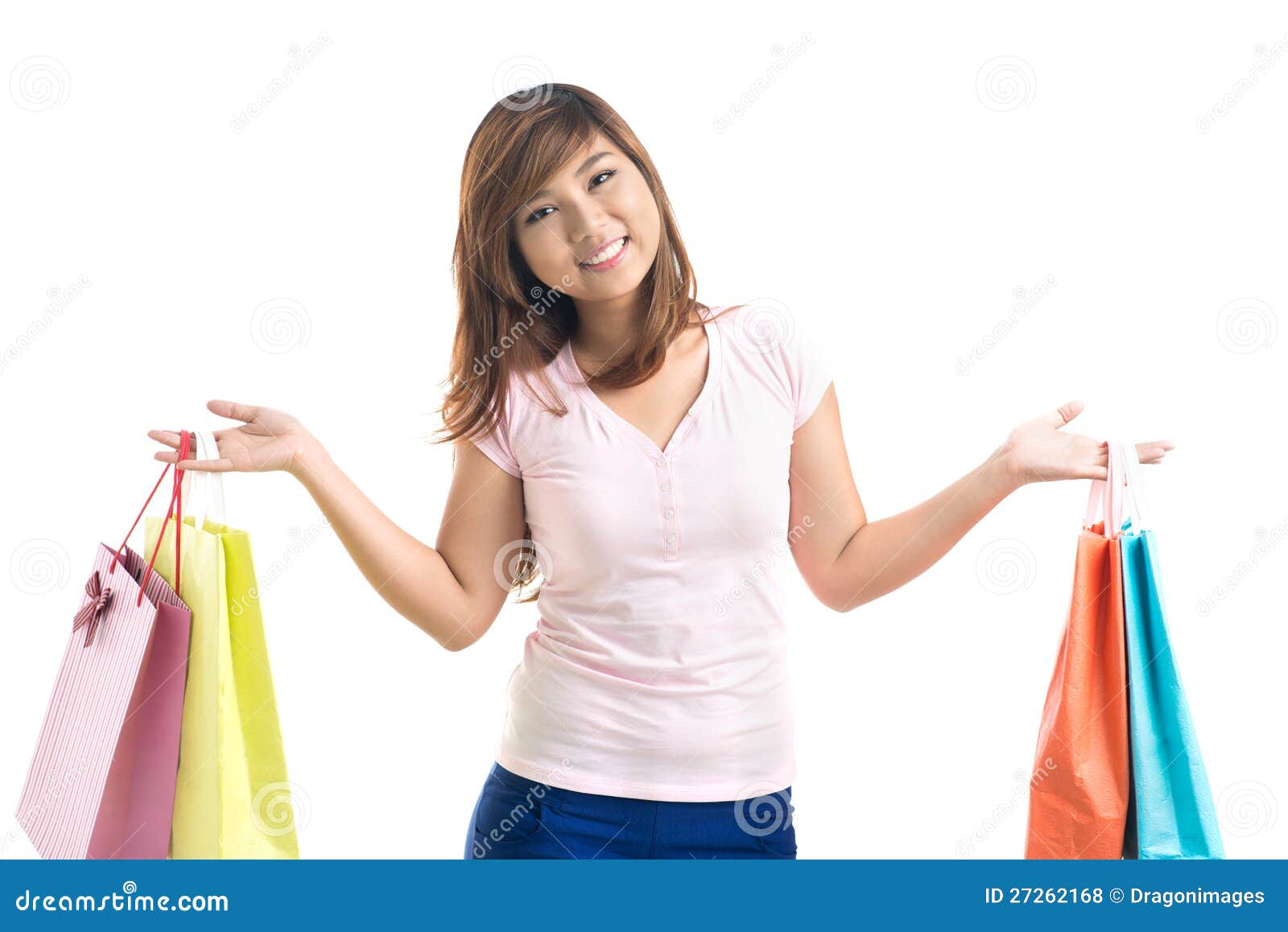 Happy consumer stock photo. Image of pretty, girl, paperbag - 27262168