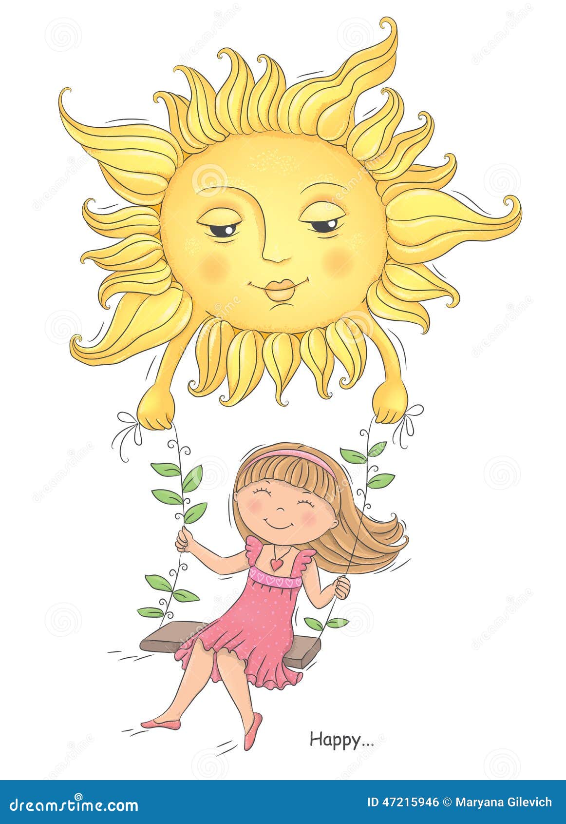 Happy stock vector. Illustration of smile, cartoon, girl - 47215946