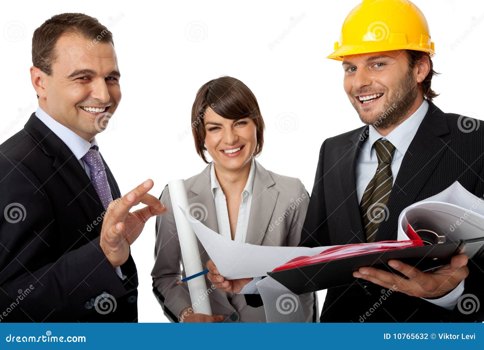 Happy Contractor and Investors Stock Photo - Image of occupation ...