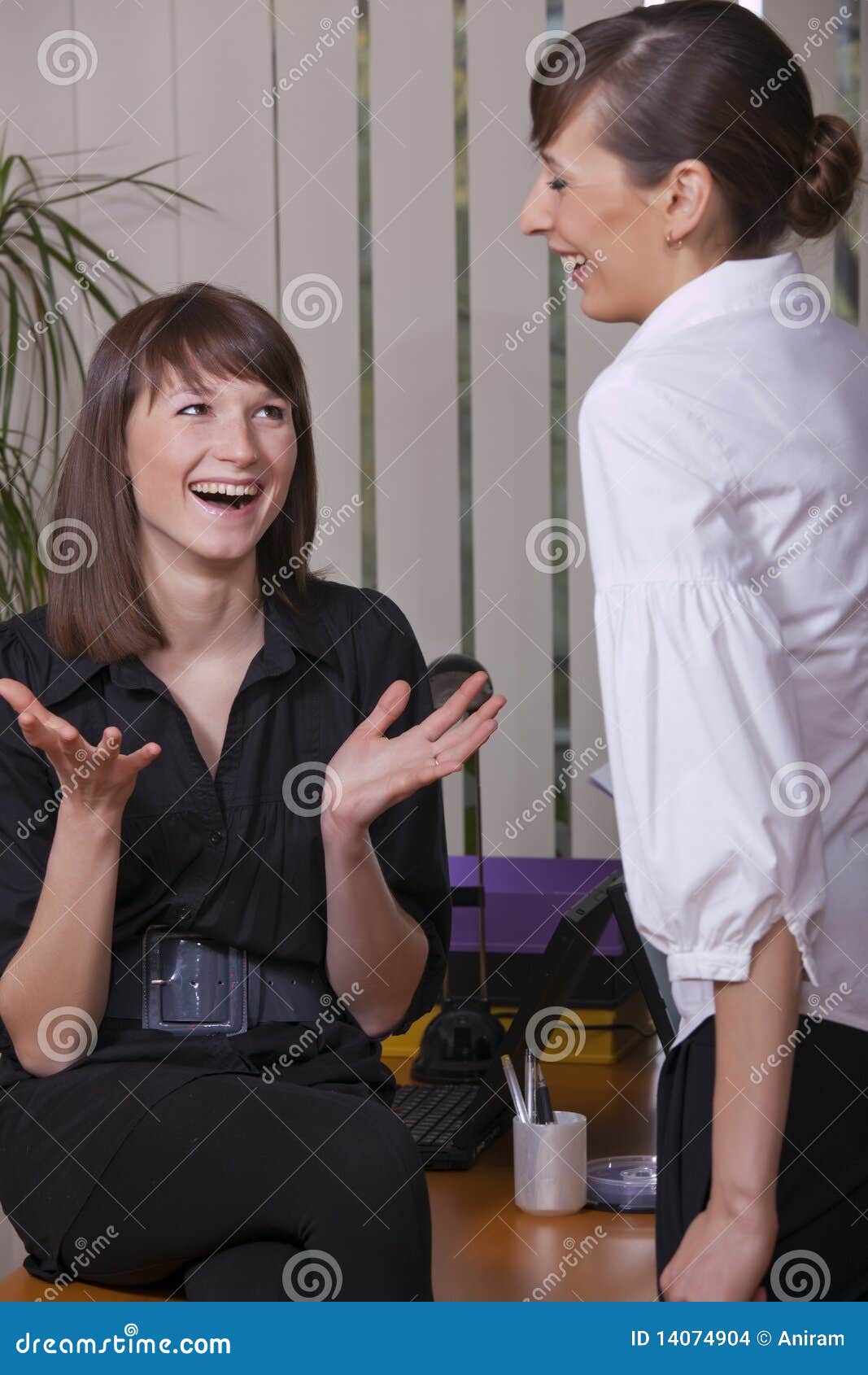 Happy Conversation in Office Stock Photo - Image of happiness, emotion ...
