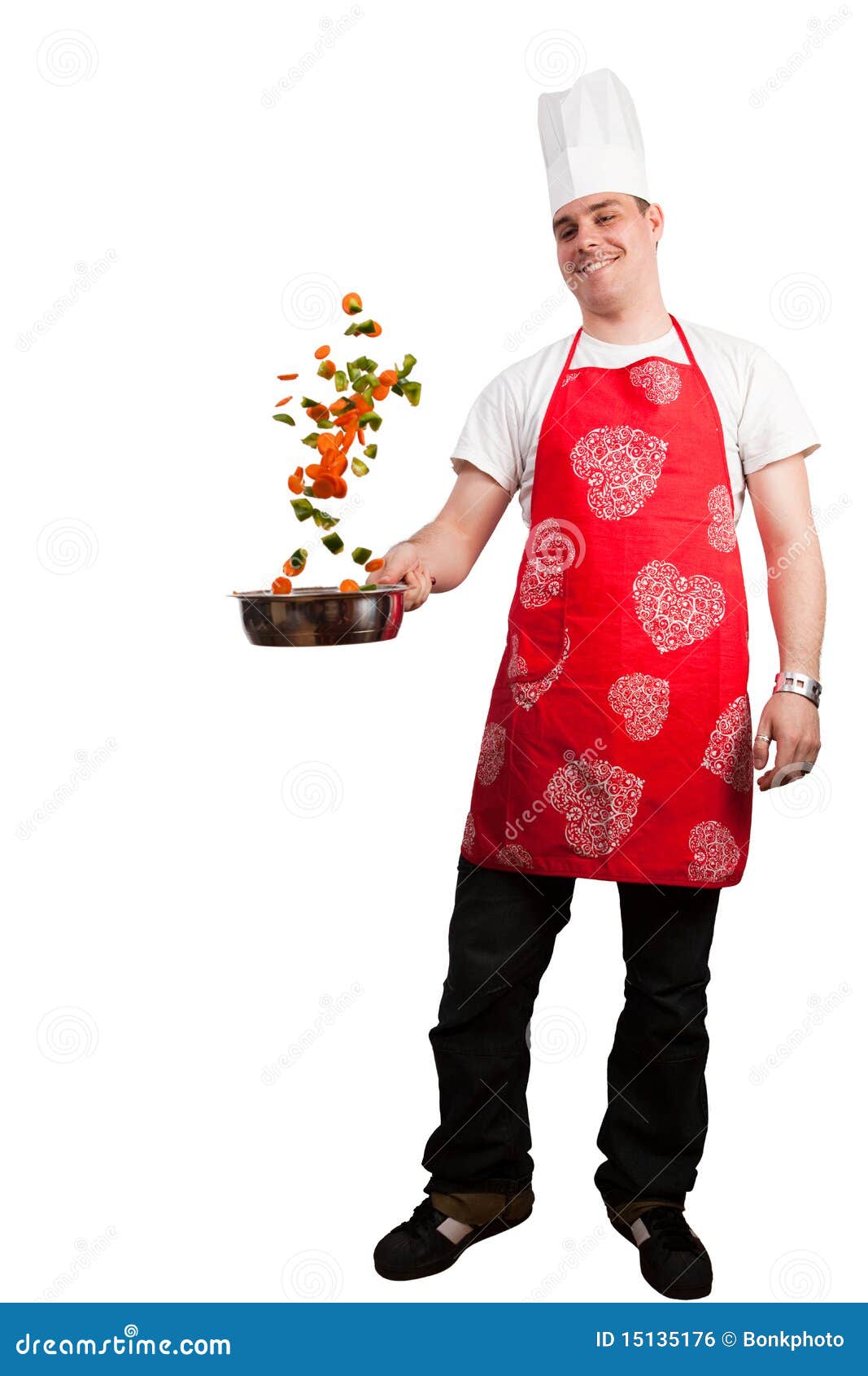 Happy cook stock photo. Image of standing, pretty, greens - 15135176