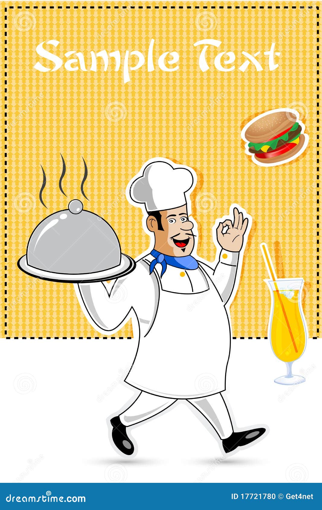 Happy cook with food stock illustration. Illustration of background ...