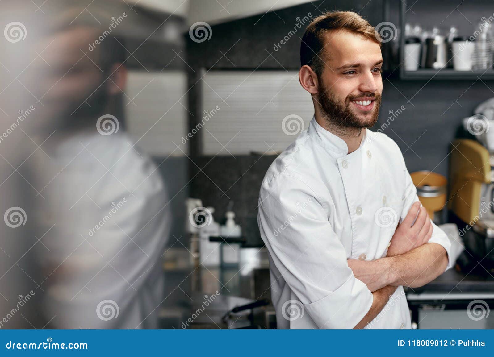 Happy Cook in Restaurant Kitchen Stock Photo - Image of young, modern ...