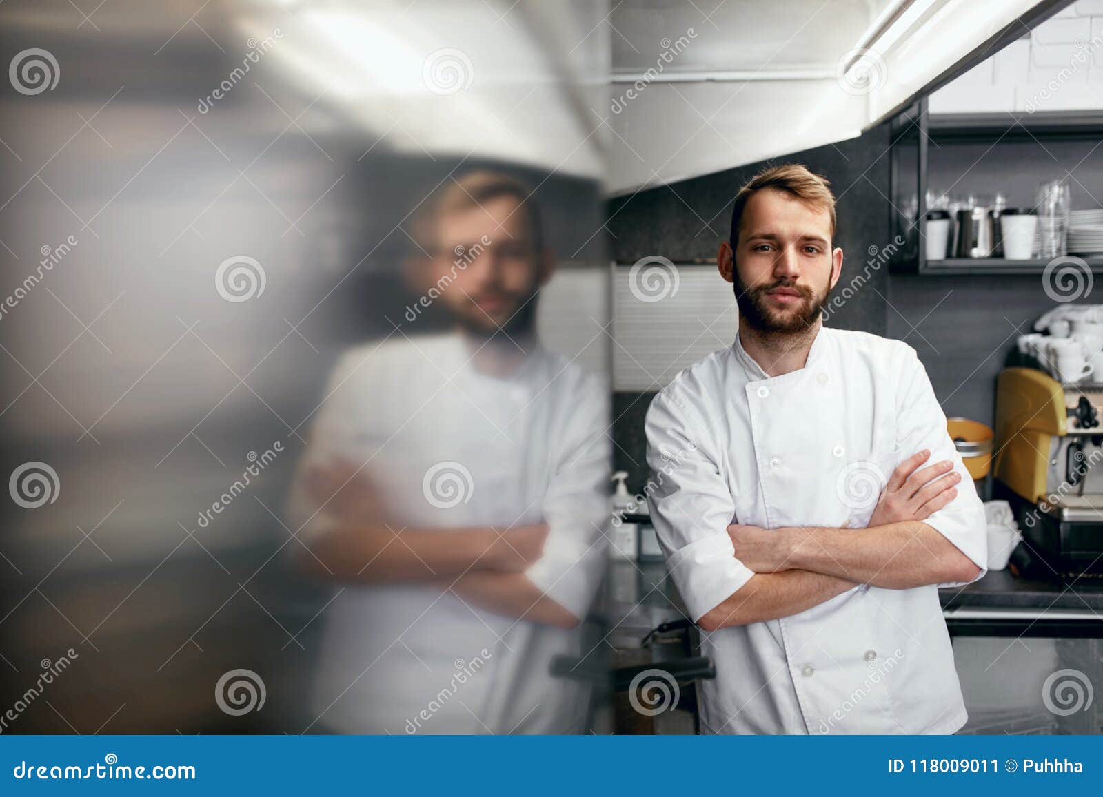 Happy Cook in Restaurant Kitchen Stock Image - Image of male, happy ...