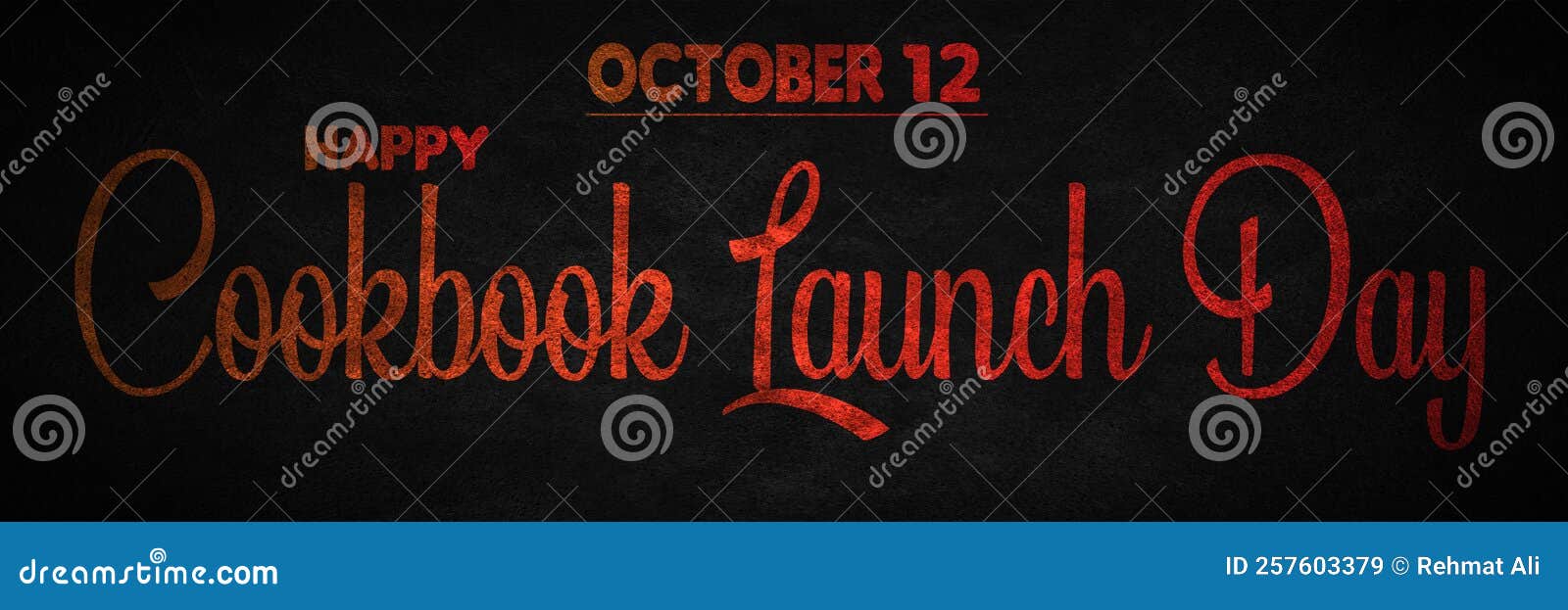 Happy Cookbook Launch Day, October 12, Empty Space for Text, Copy Space ...