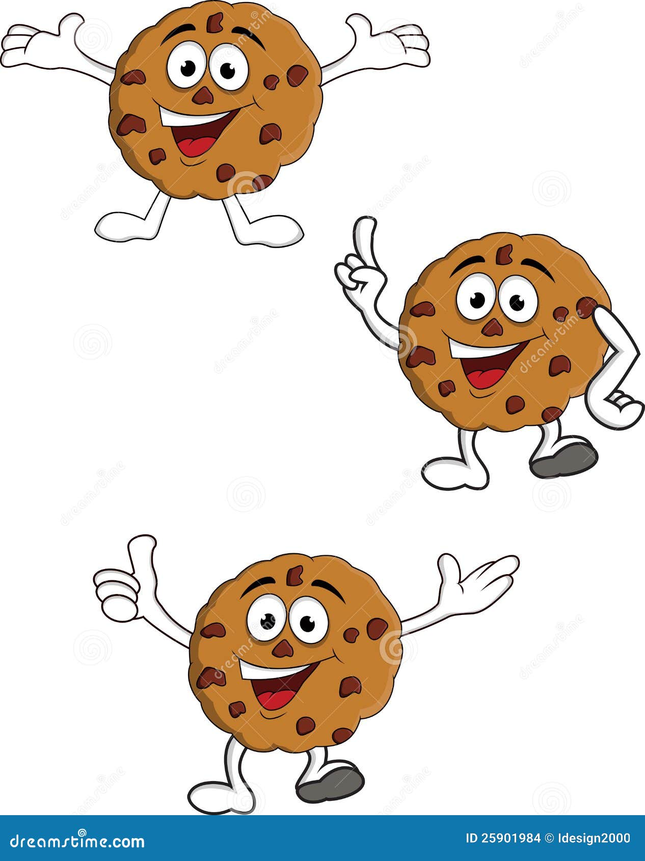 Happy cookies cartoon stock illustration. Illustration of cookie - 25901984