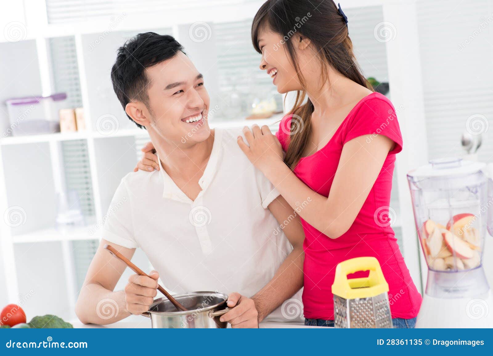 Happy cooking stock image. Image of affectionate, affection - 28361135