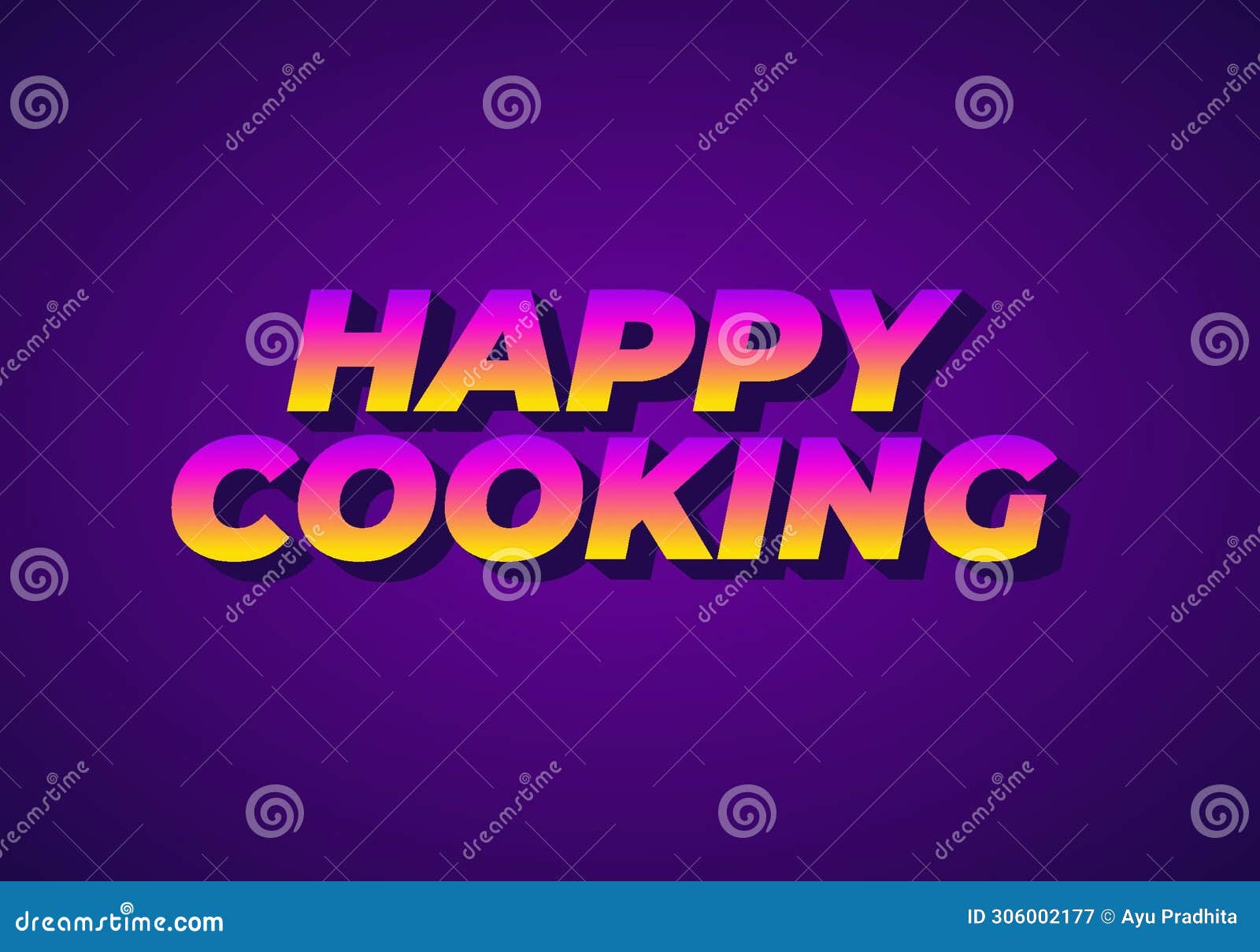 Happy Cooking. Text Effect in 3D Look. Eye Catching Color Stock Vector ...