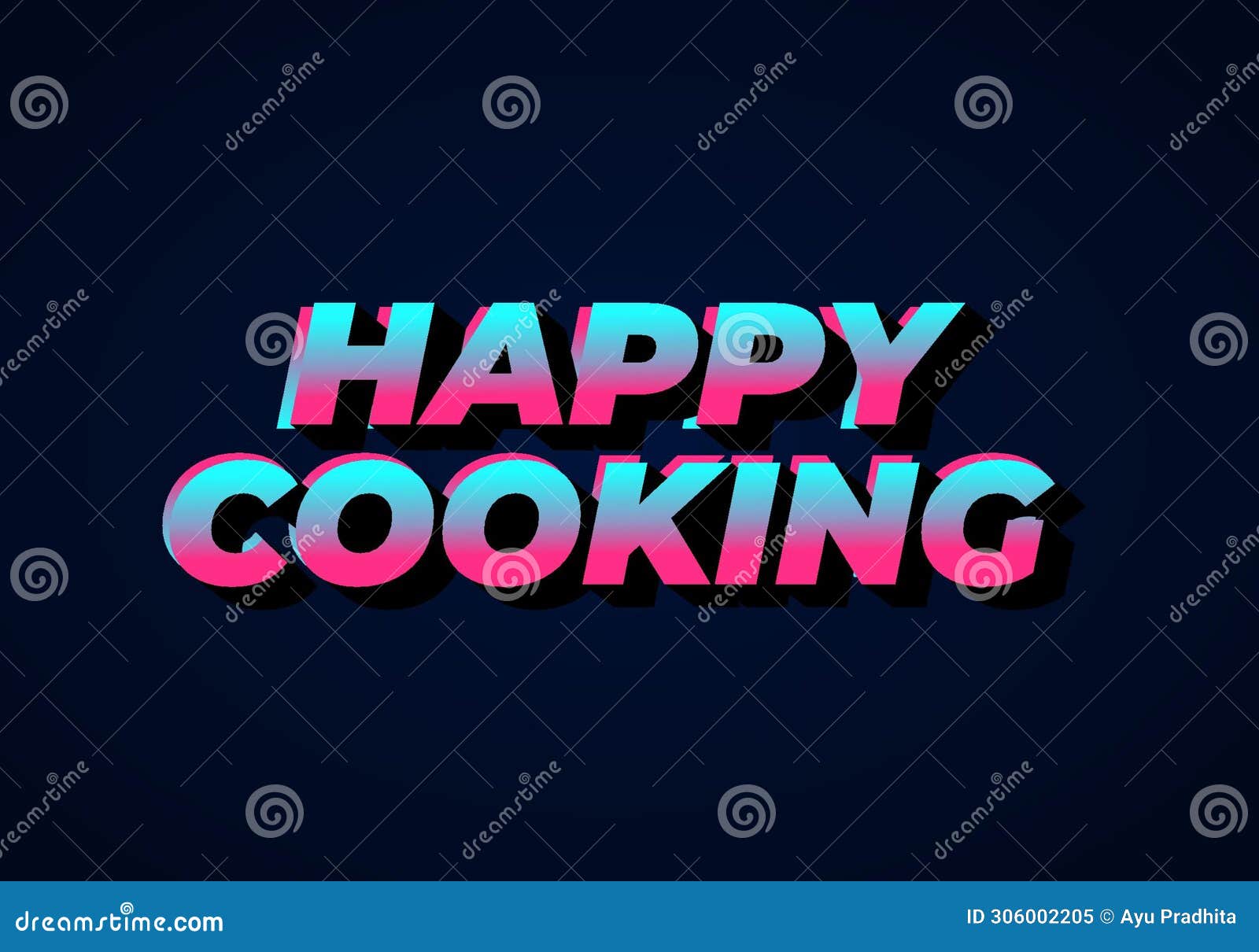 Happy Cooking. Text Effect in 3D Look. Eye Catching Color Stock Vector ...